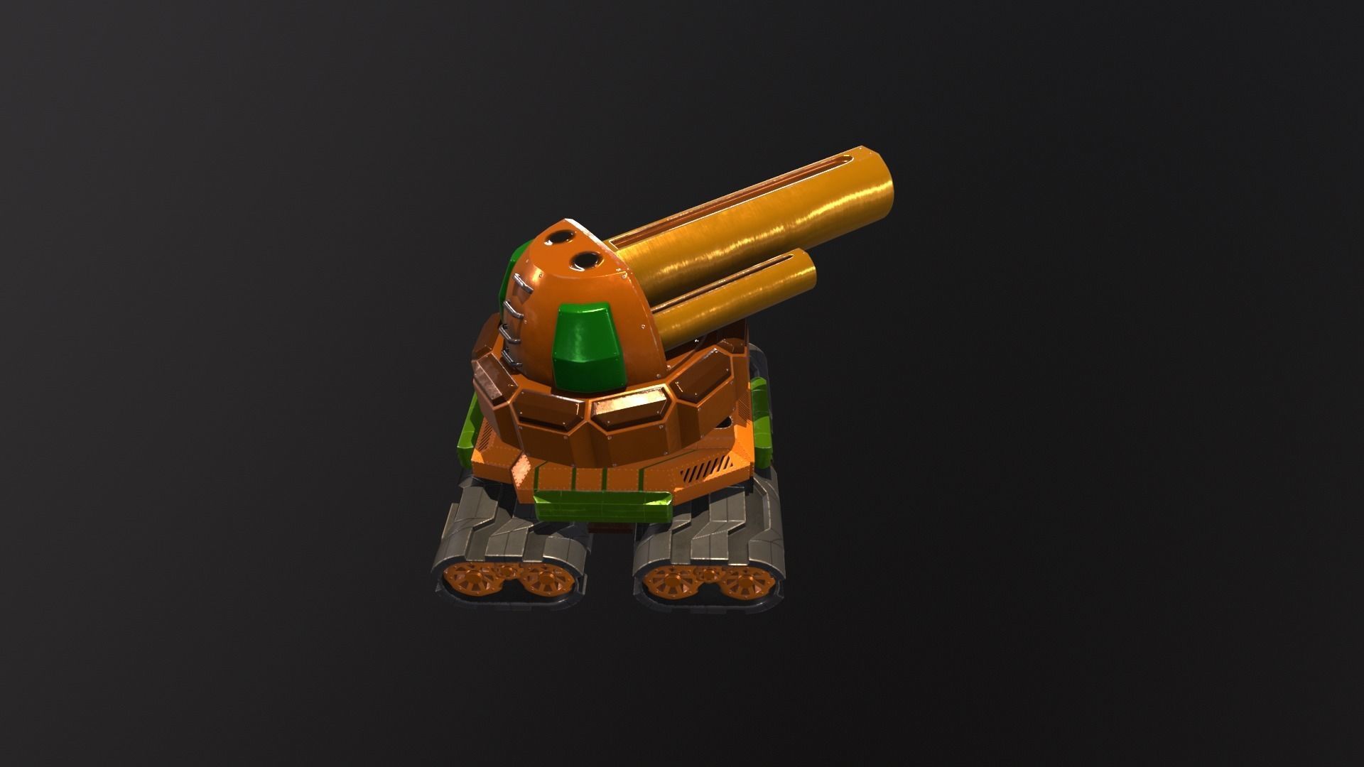Tank Battle Cartoon High-Poly - Turret Ricochet 3D model animated ...