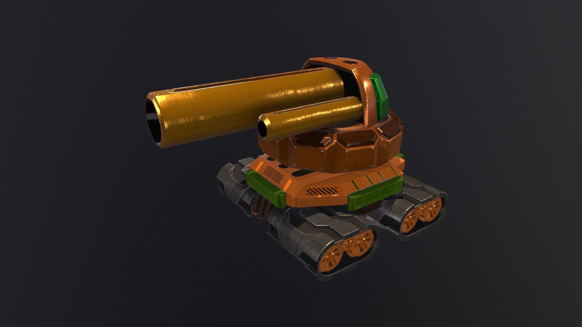 Tank Battle Cartoon High-Poly - Turret Ricochet 3D model animated ...