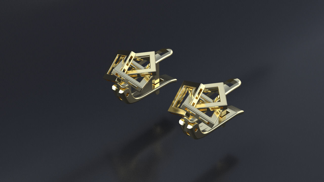 Earrings futuristic 3D print model 3D model 3D printable | CGTrader