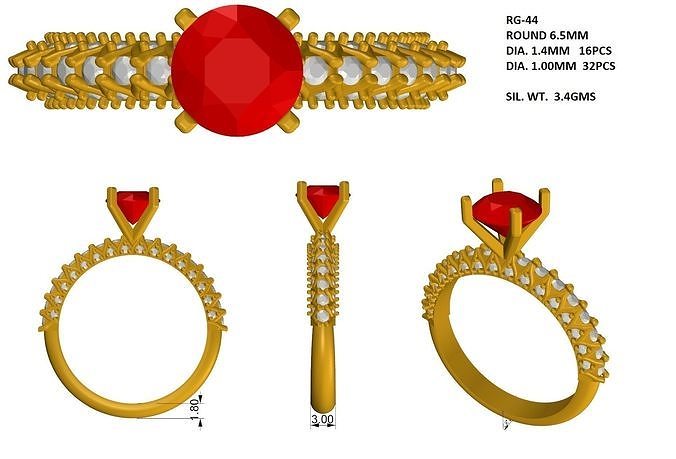 diamond ring 3D model | CGTrader