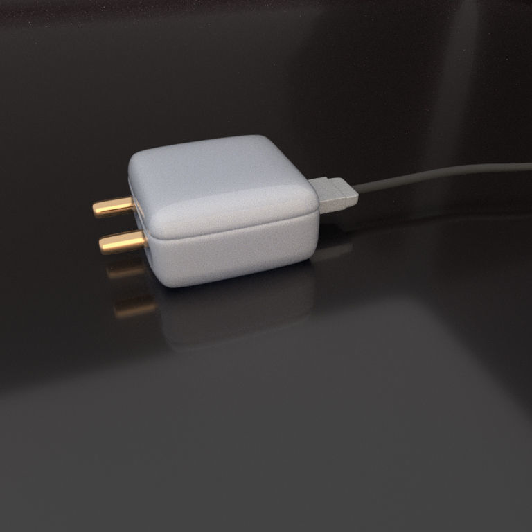 3D model Phone Charger Brick with Wire Cable VR / AR / low-poly | CGTrader