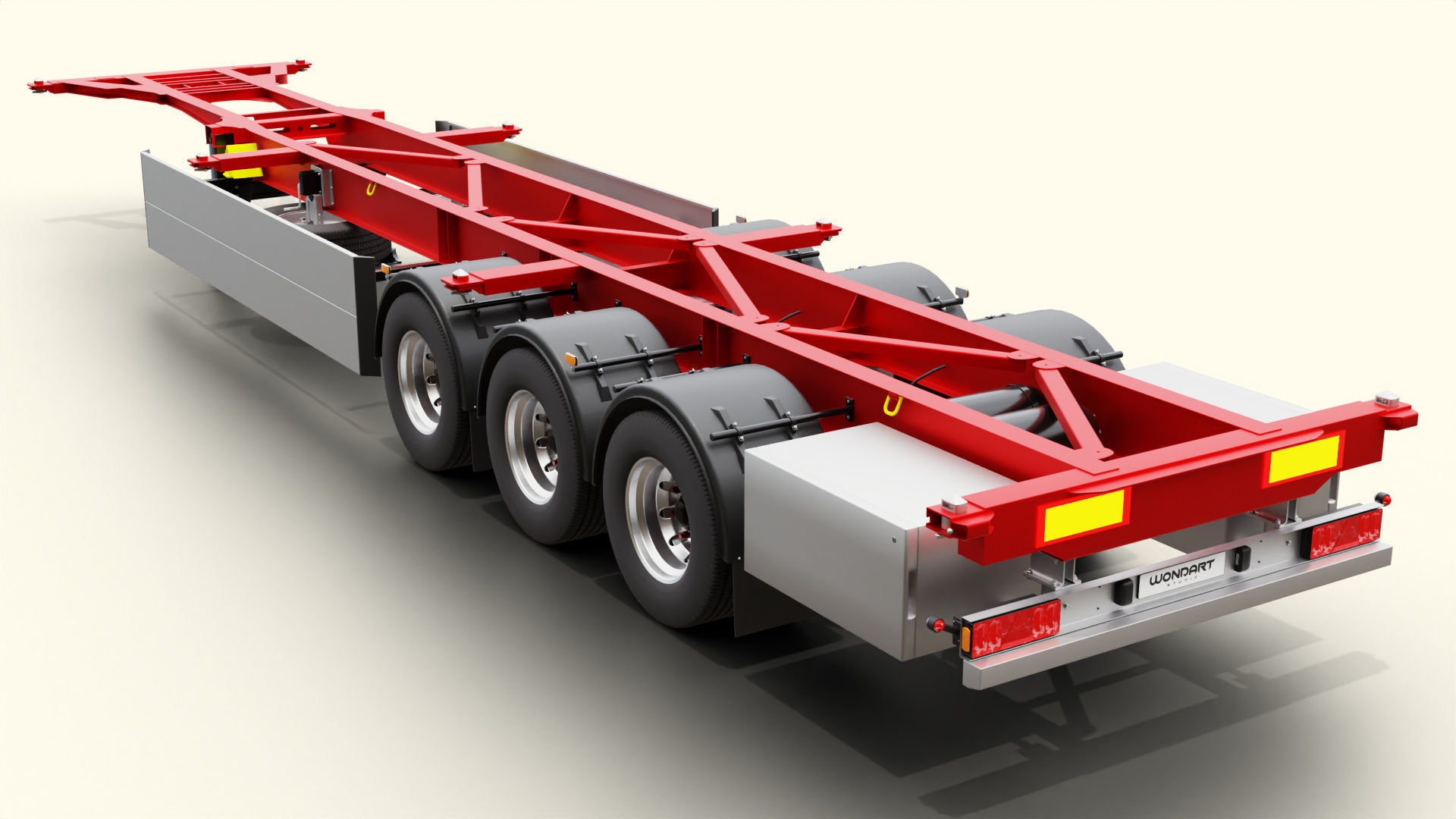 3D model Semi Truck Cargo Container Trailer 40ft VR / AR / low-poly ...