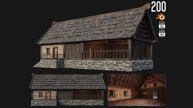 3D model Old House Building 4K Textures GameReady 200 VR / AR / low ...