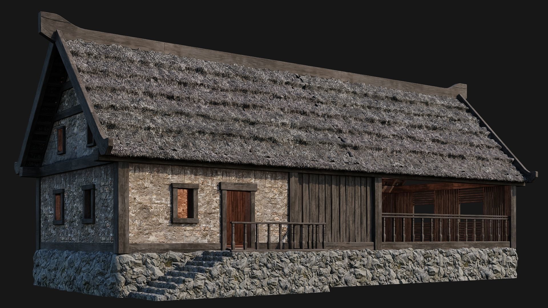 3D model Old House Building 4K Textures GameReady 200 VR / AR / low ...