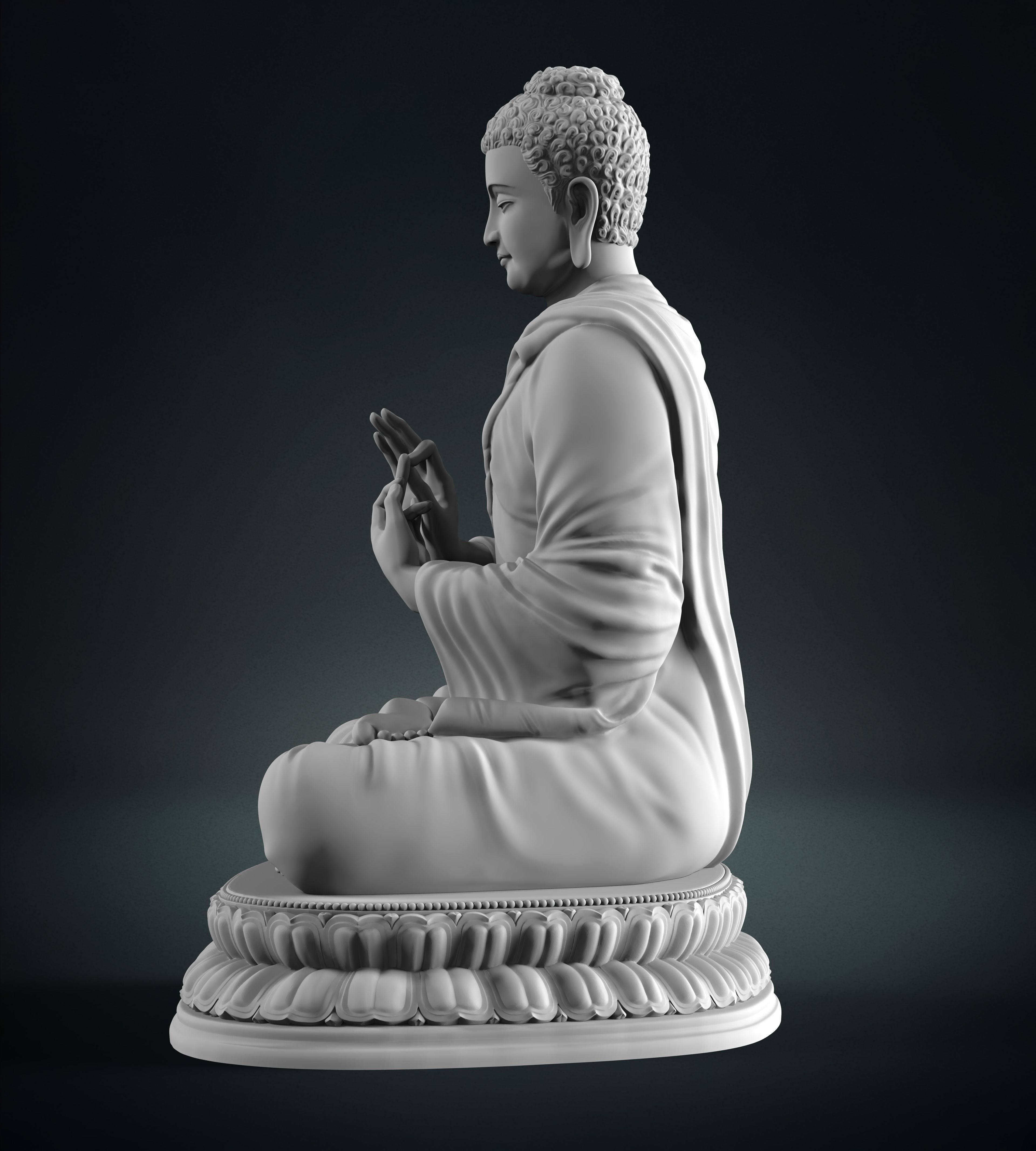 3D model Buddha Dharma Chakra Mudra VR / AR / low-poly | CGTrader