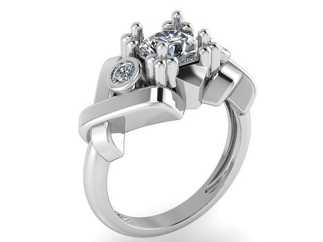 Diamond textured ring 2243 3D print model 3D model 3D printable | CGTrader