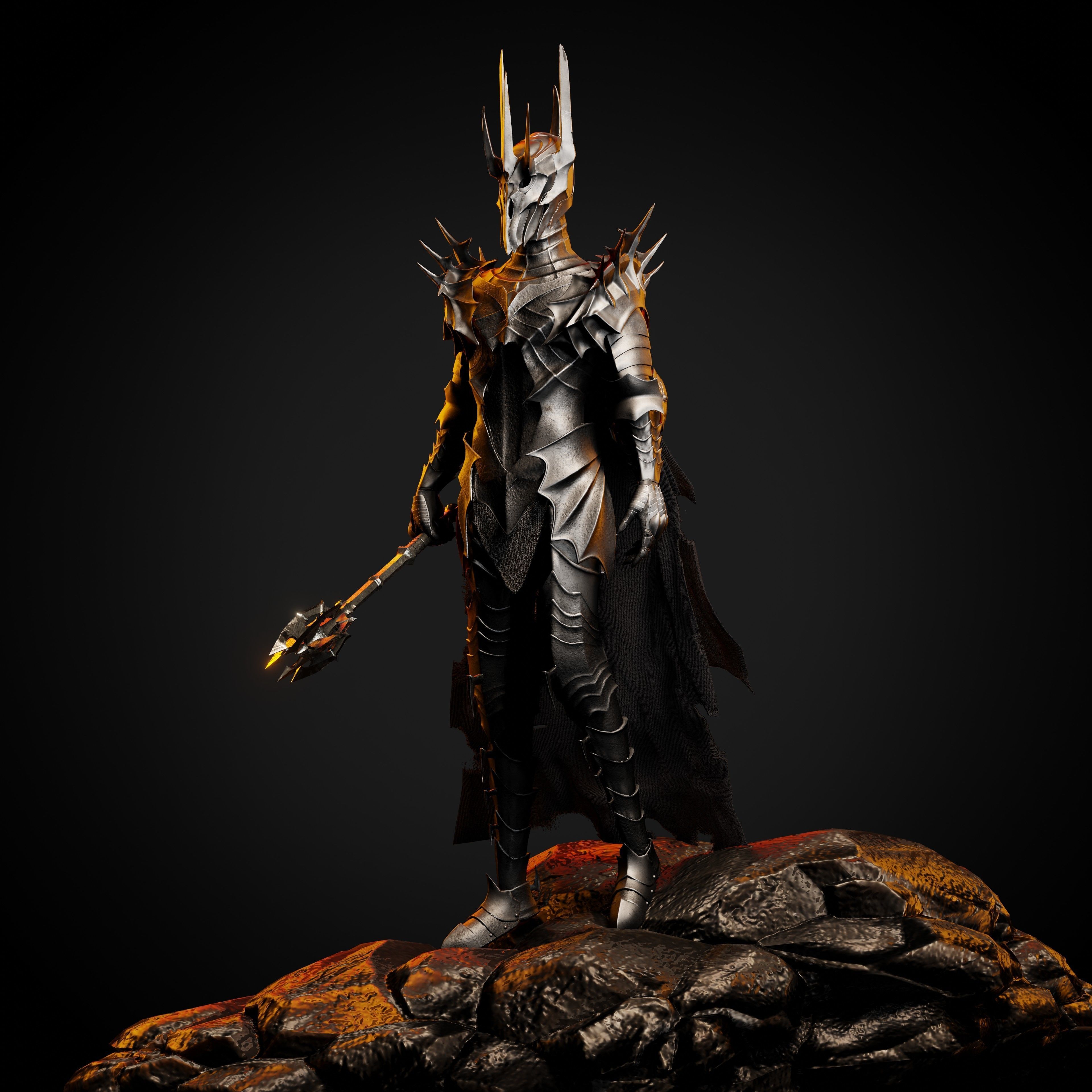 3d Model Sauron Game Ready Character Vr Ar Low Poly Cgtrader
