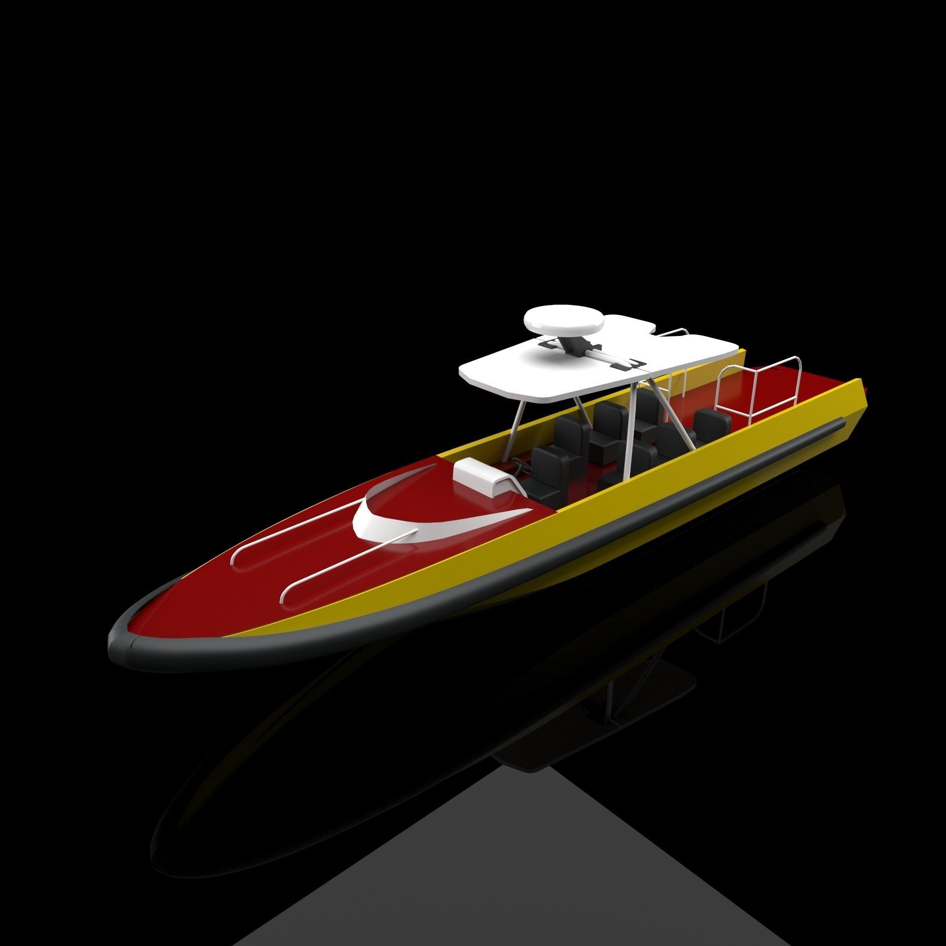 3D model interceptor boat VR / AR / low-poly | CGTrader