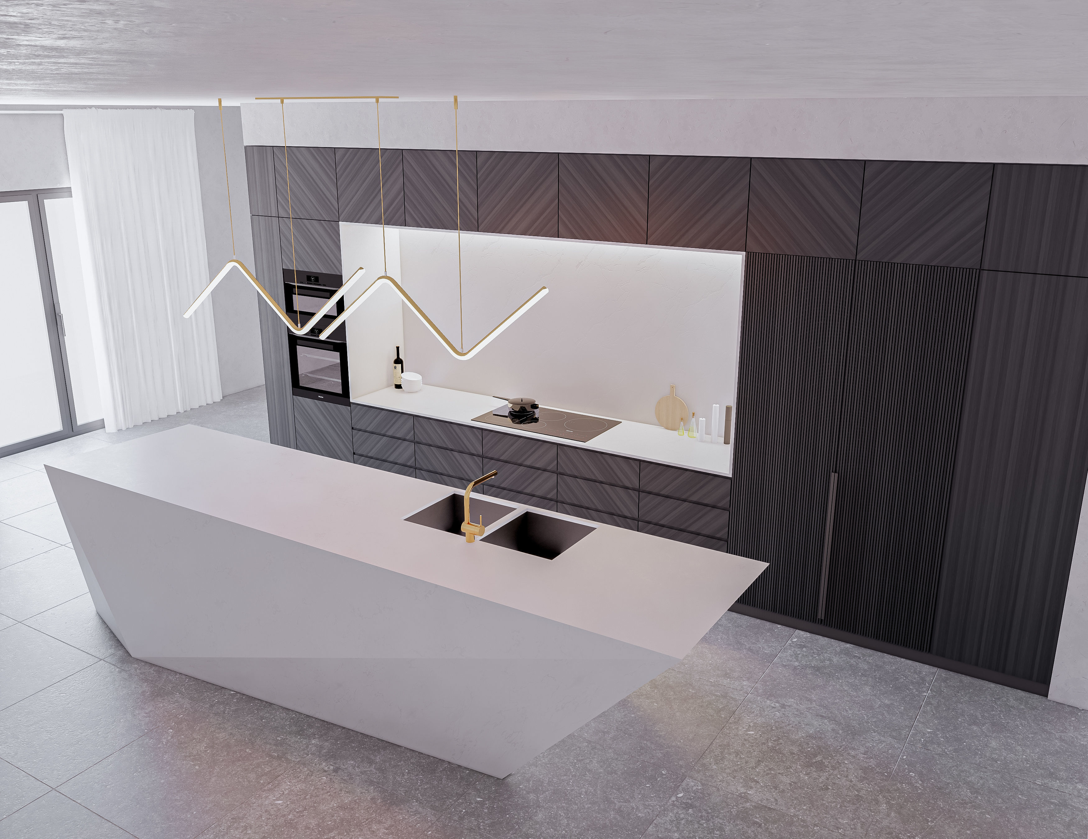 3D model Modern Kitchen Created in Revit 14 VR / AR / low-poly | CGTrader