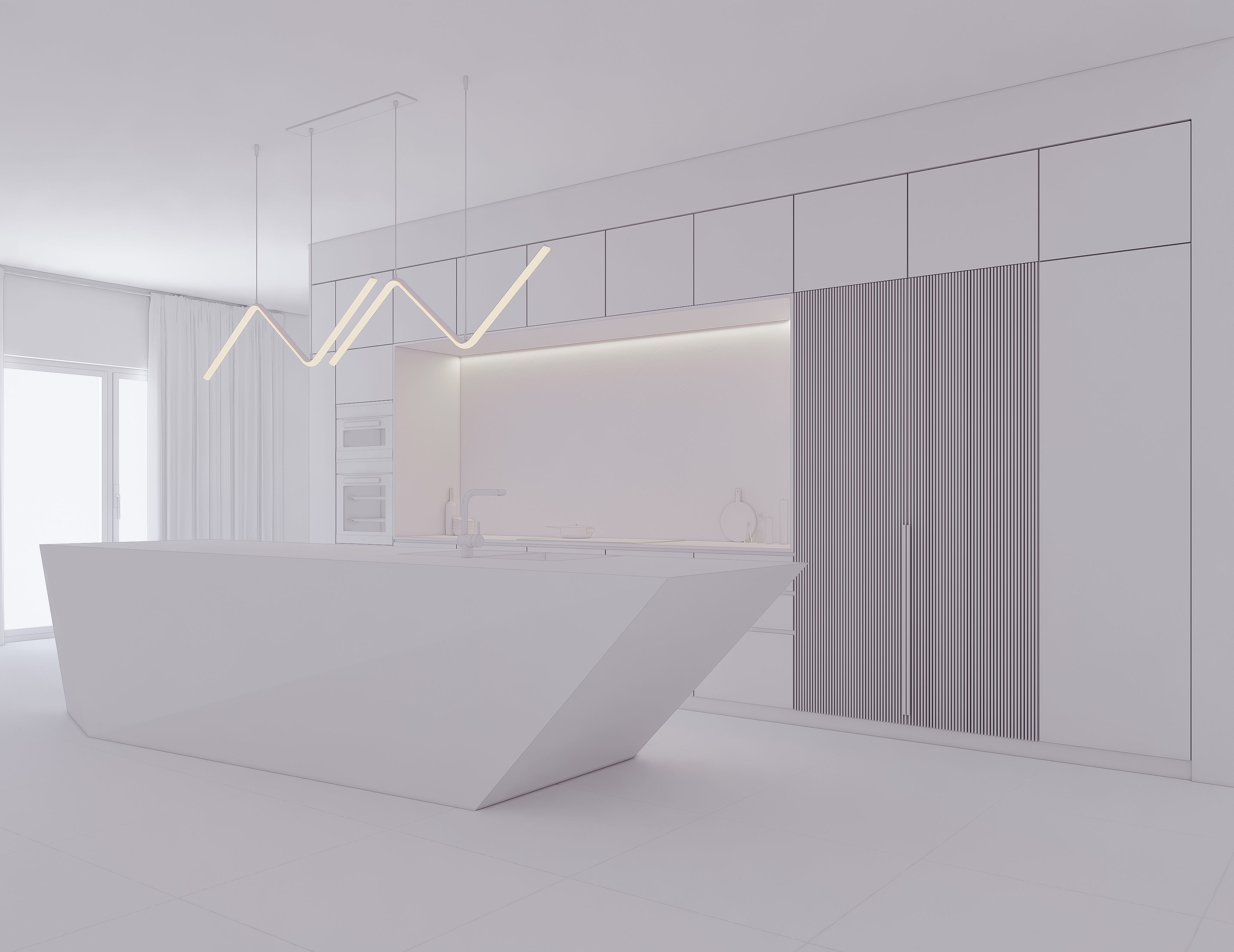 3D model Modern Kitchen Created in Revit 14 VR / AR / low-poly | CGTrader