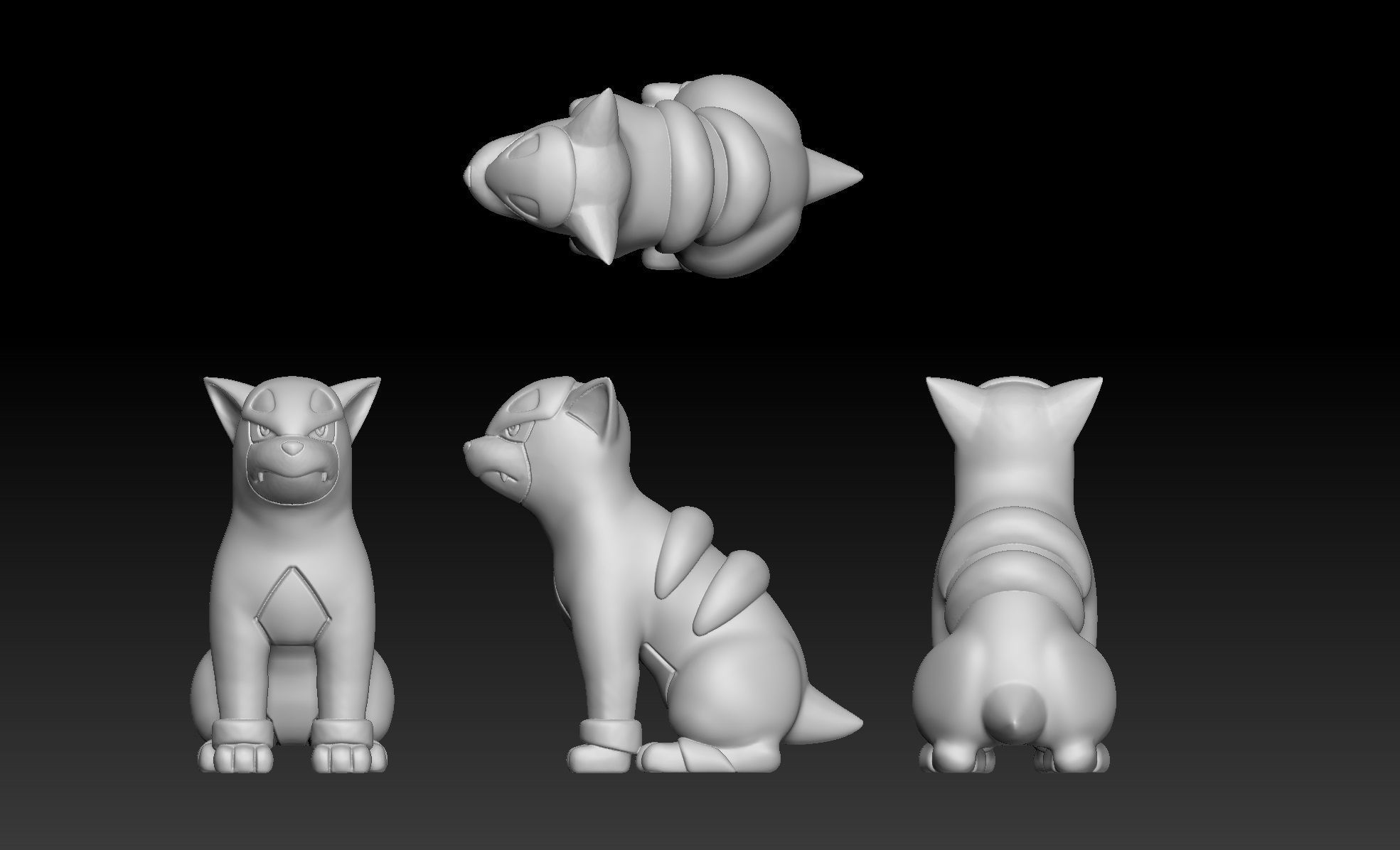 Pokemon Houndour Houndoom Mega Evolution 3D model 3D printable | CGTrader