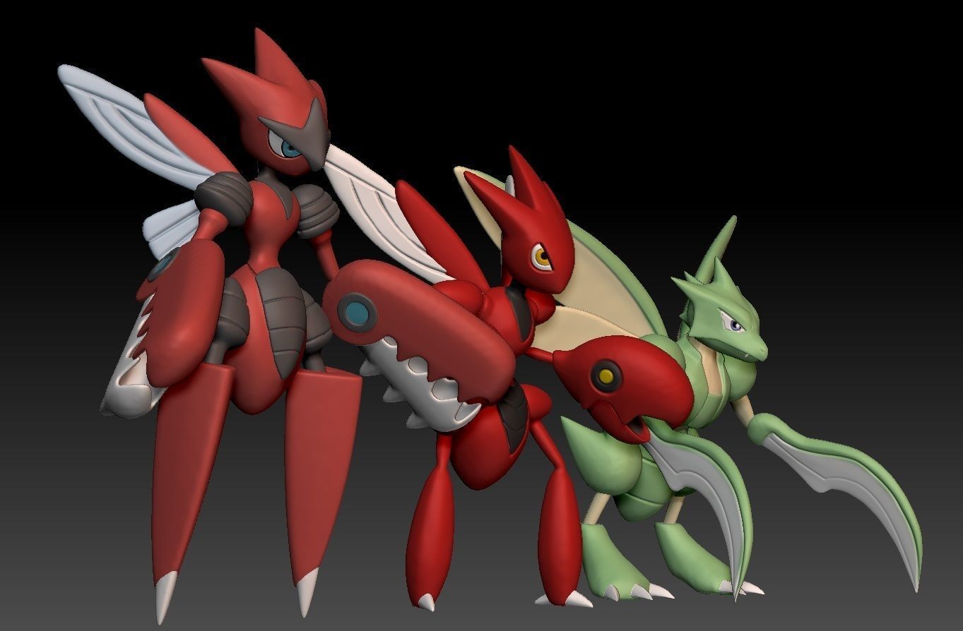 Pokemon Scyther Scizor Mega Evolution 3D model 3D printable | CGTrader