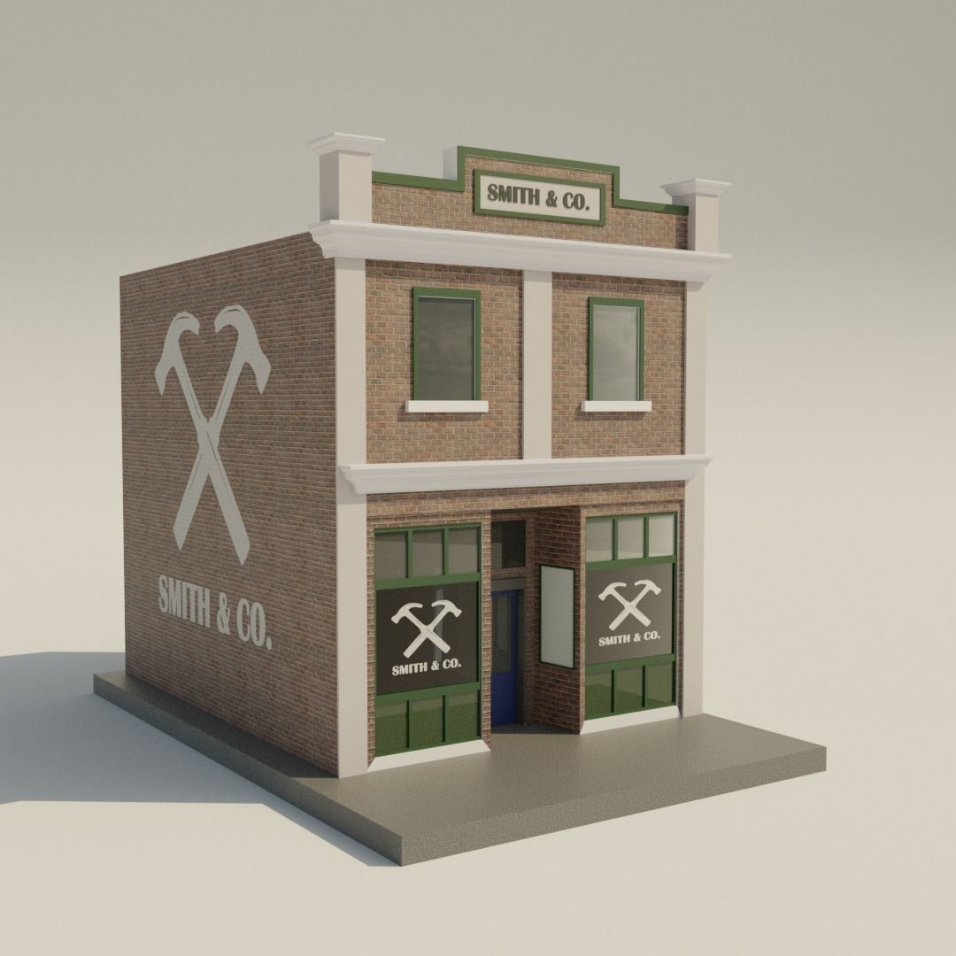 3D model Low-poly Small Town Hardware Store VR / AR / low-poly | CGTrader