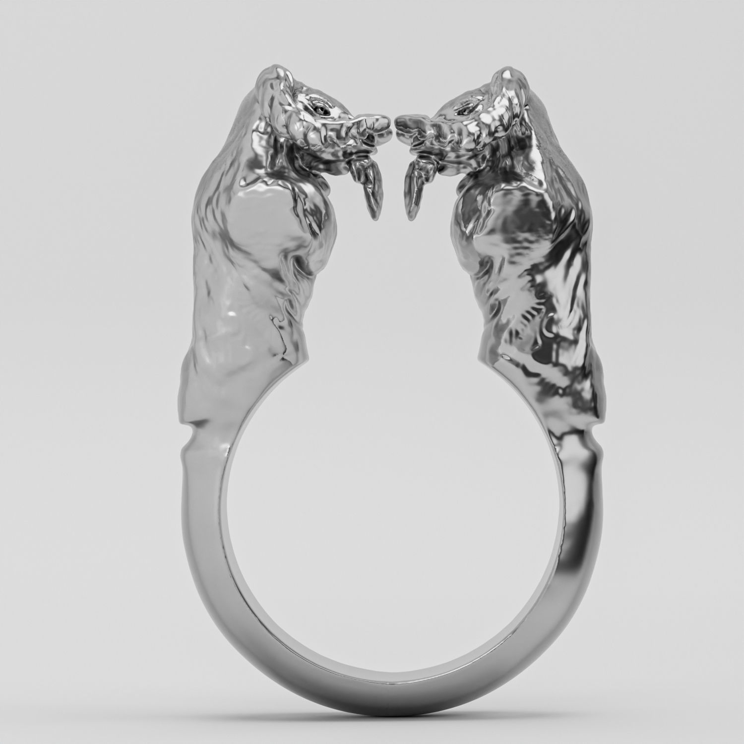 twin minotaur ring 3dprinting STL all sizes free 3D model 3D printable ...