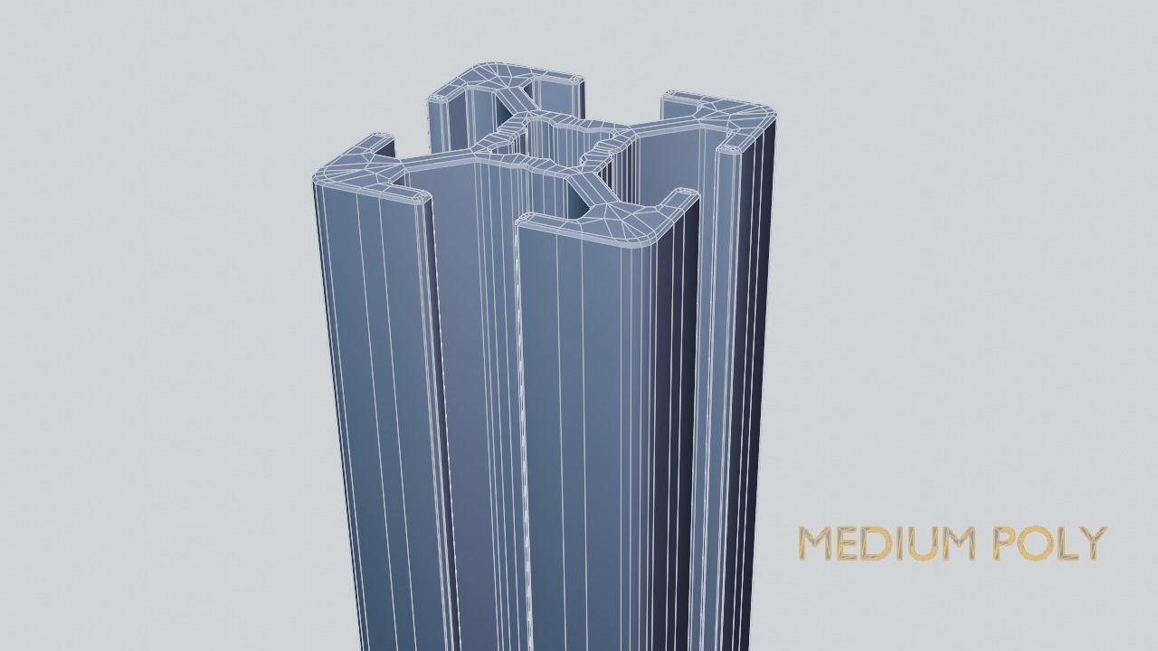 8020 30mm 4-slot extrusion 3D model | CGTrader
