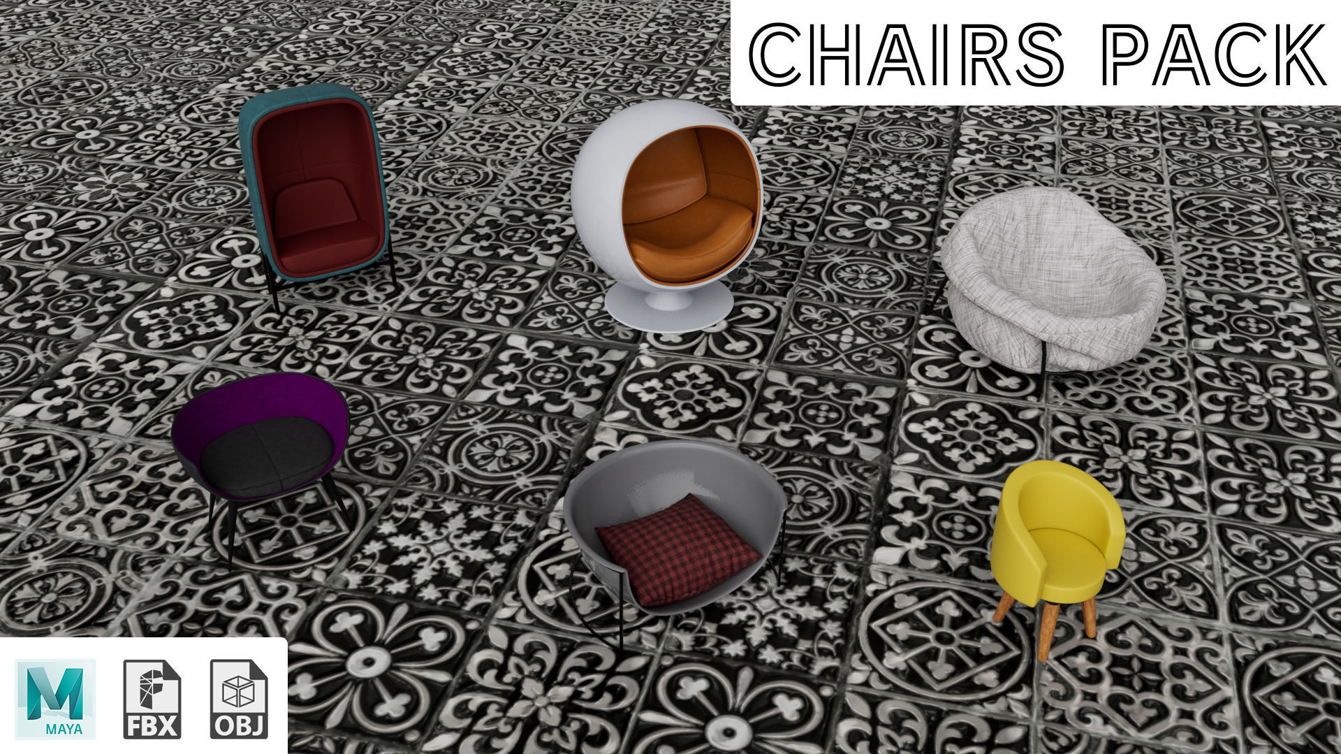 Chairs pack 3D Model Collection | CGTrader