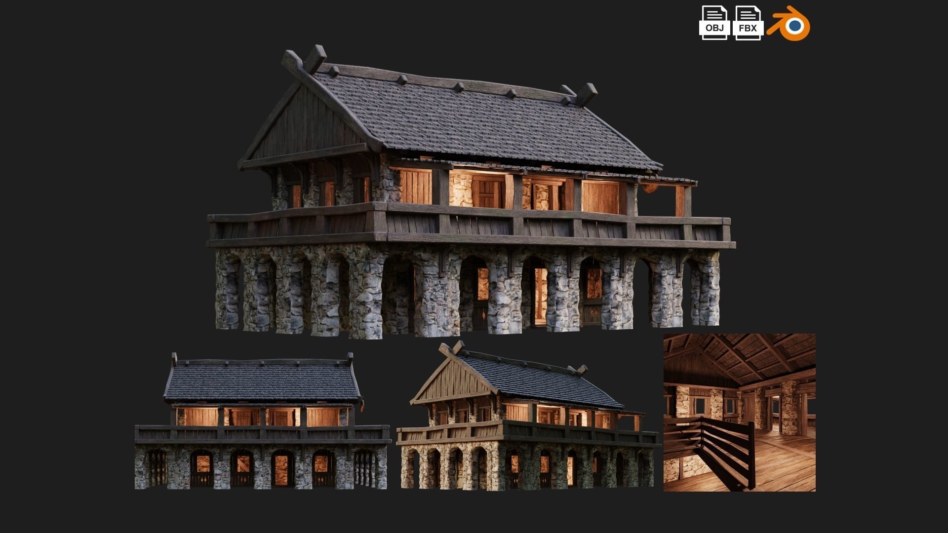 41 - 80 OLD MEDIEVAL BUILDINGS PACK 4K Textures GameReady 3D Model ...