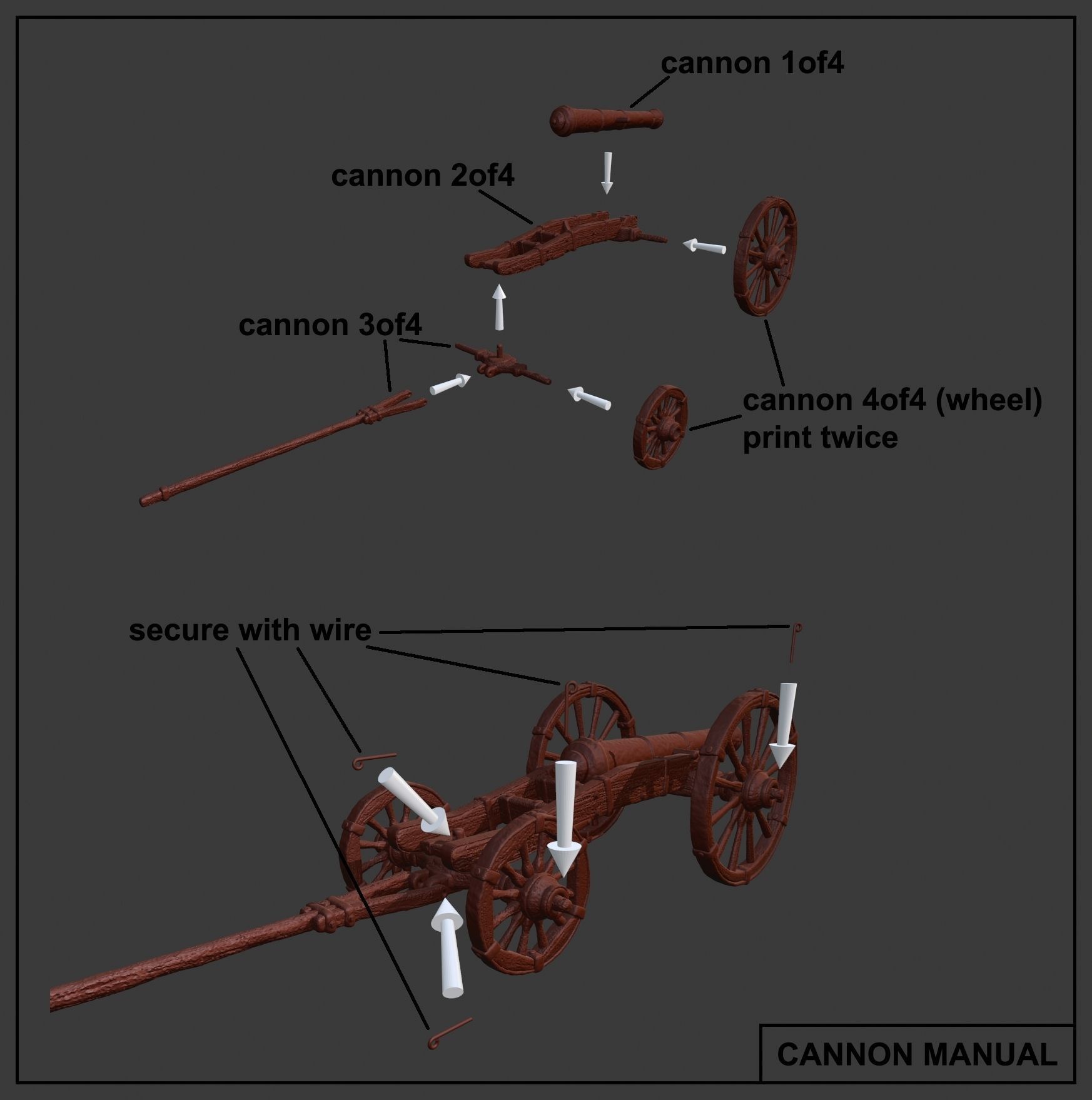 Historical Cannon 3D Print 3D model 3D printable | CGTrader