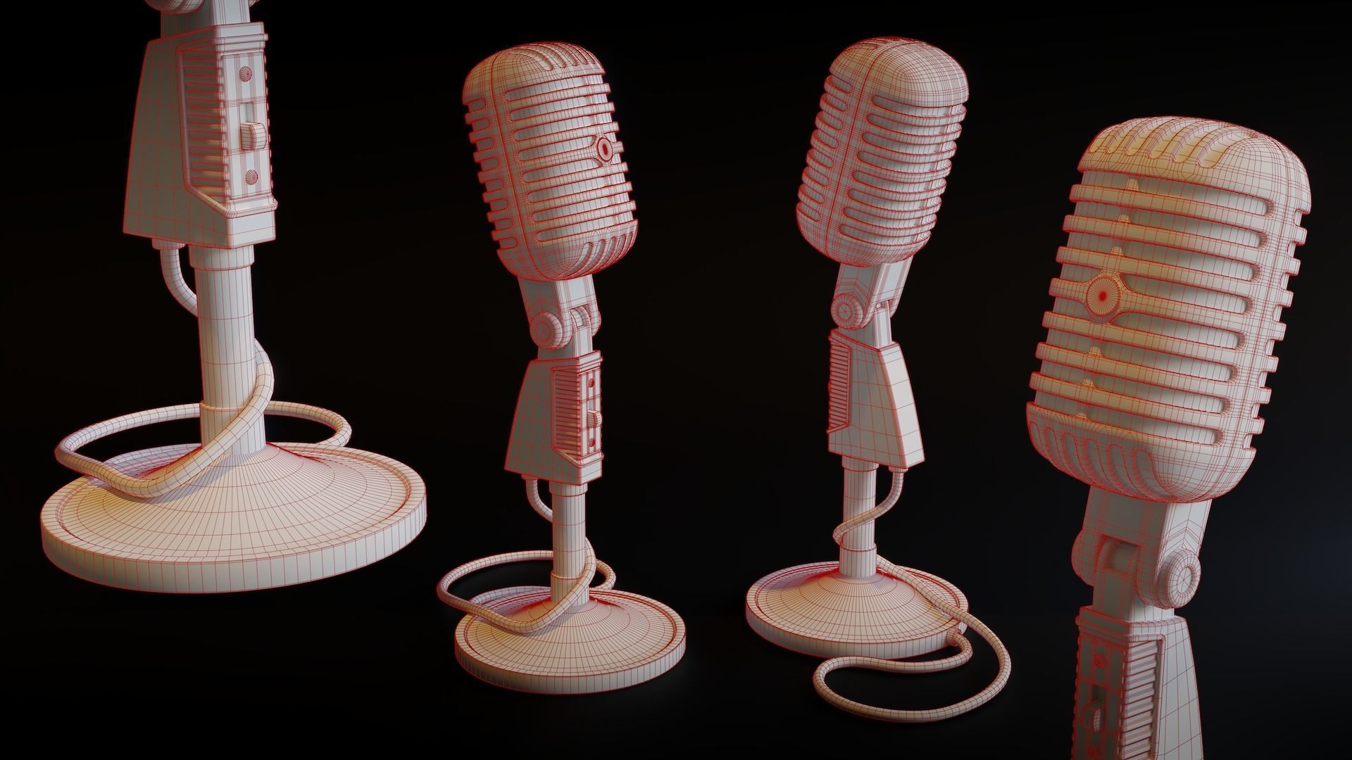 3D model Vintage Microphone VR / AR / low-poly | CGTrader