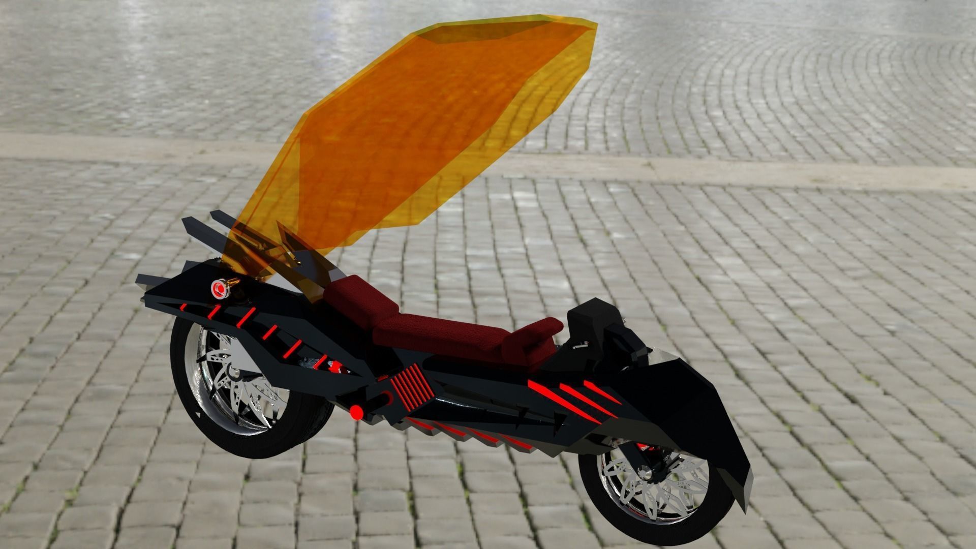 3D model Futuristic cyberpunk motorbike Falcon 564 low poly VR / AR ...