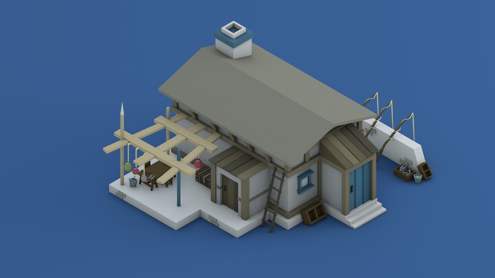 3D model Low Poly Pirate Buildings Asset Pack VR / AR / low-poly | CGTrader