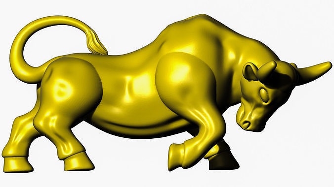Bull gold transparent 3D model 3D printable | CGTrader