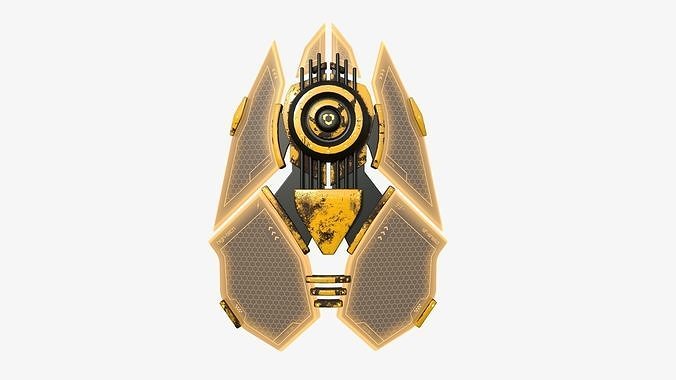 3D model SciFi Shield A08 Yellow - Sci Fi Weapon Design VR / AR / low ...