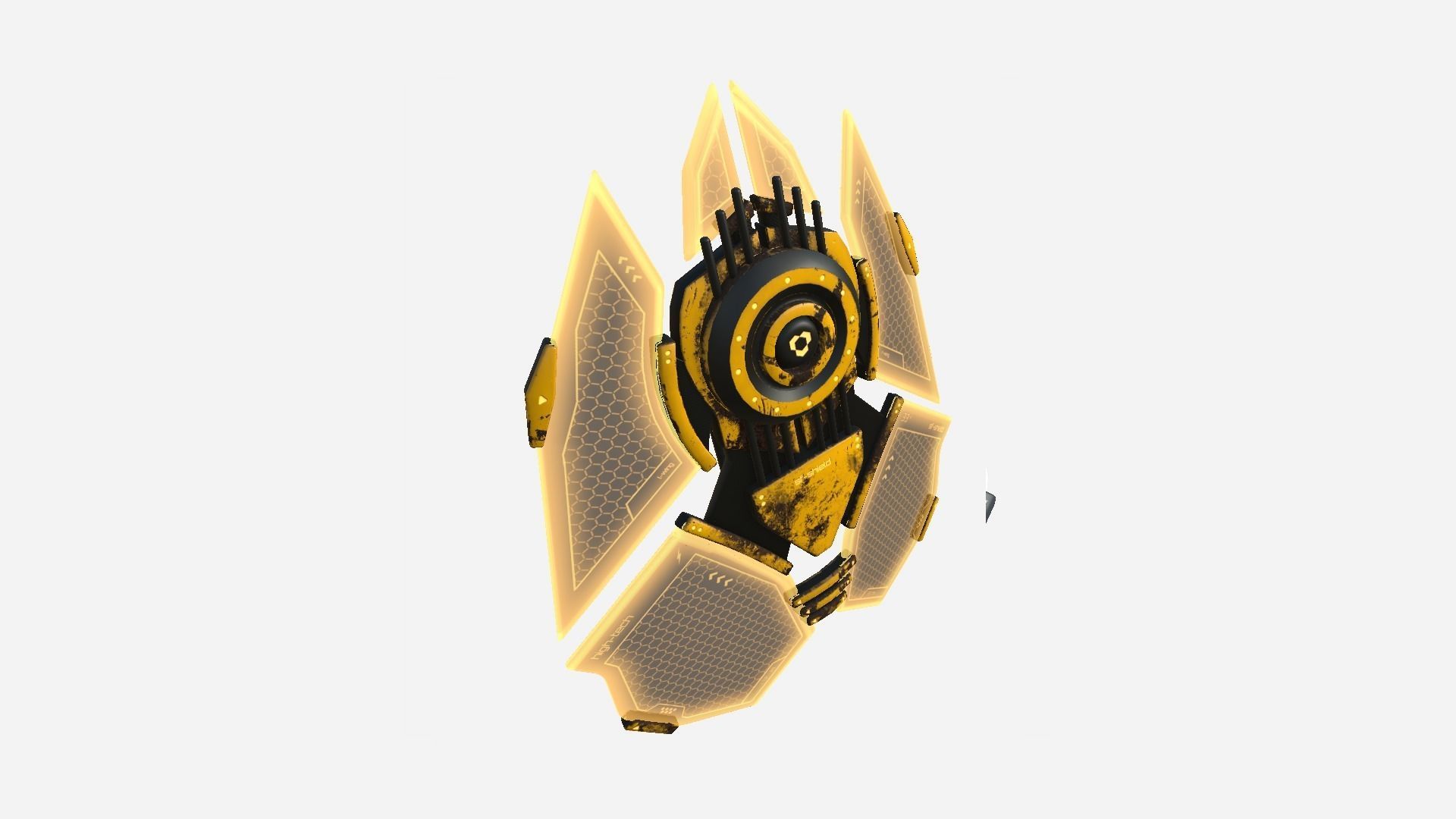3D model SciFi Shield A08 Yellow - Sci Fi Weapon Design VR / AR / low ...
