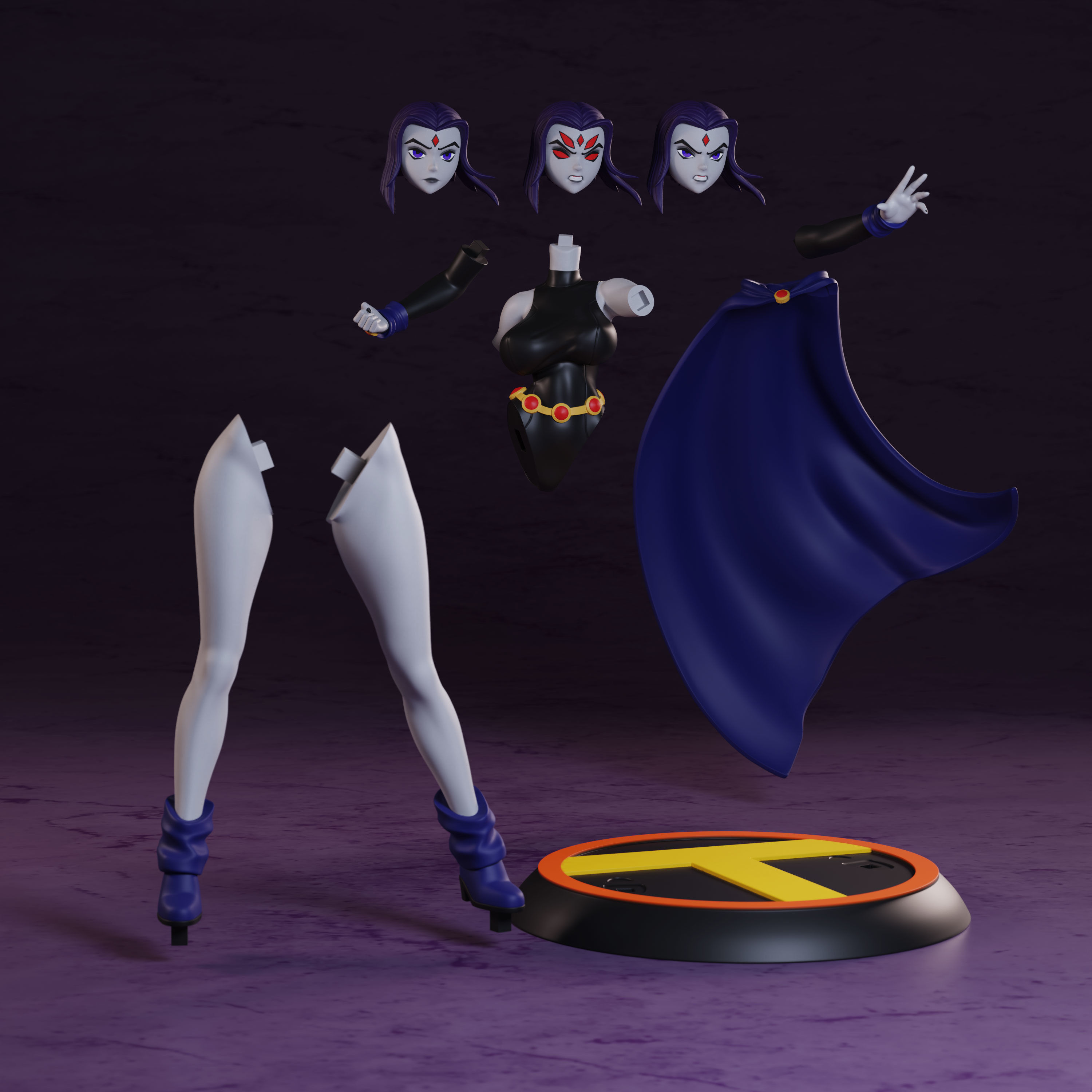 Teen Titans Raven 3D model 3D printable | CGTrader