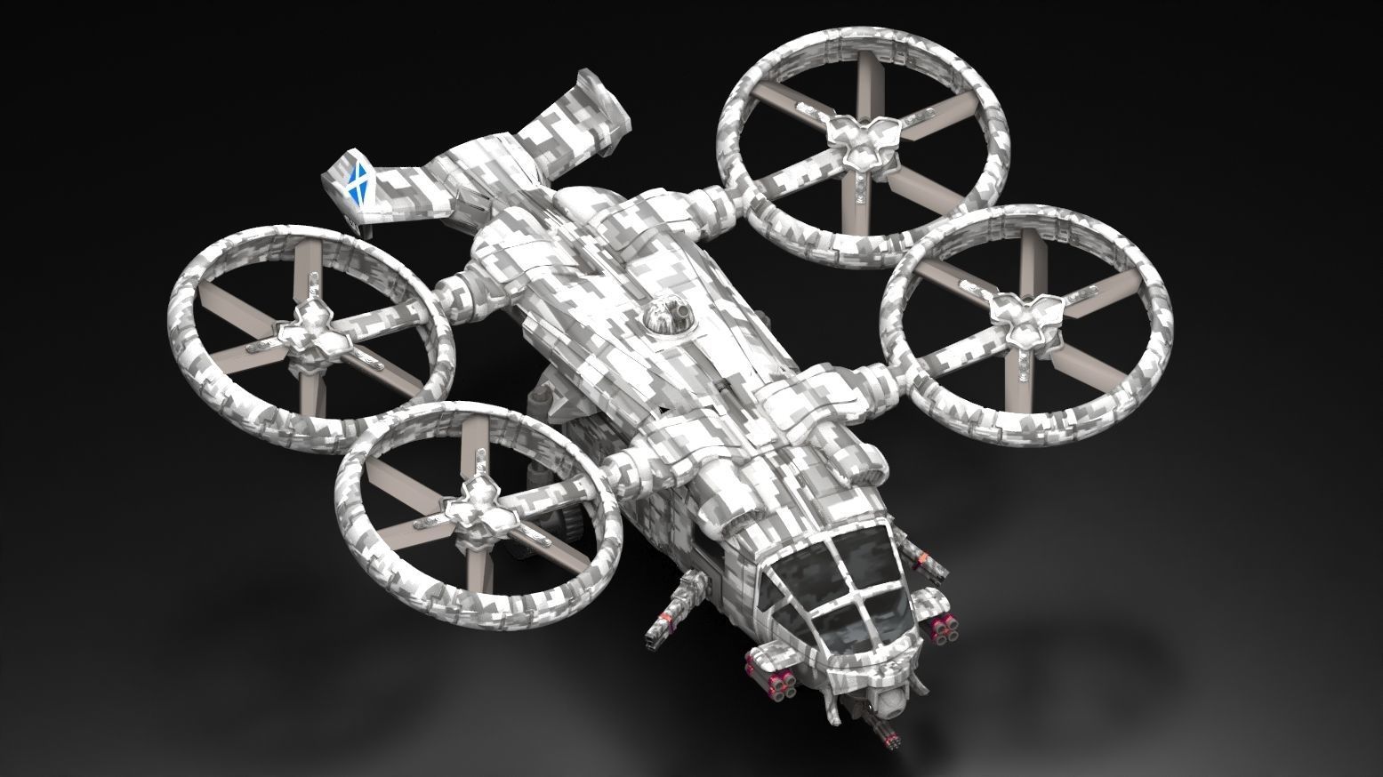 inspired by avatar this 4-propeller helicopter 3D model 3D printable ...