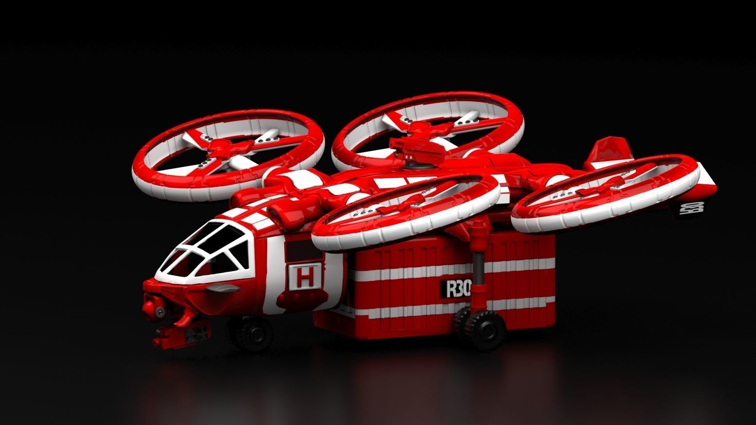 inspired by avatar this 4-propeller helicopter 3D model 3D printable ...