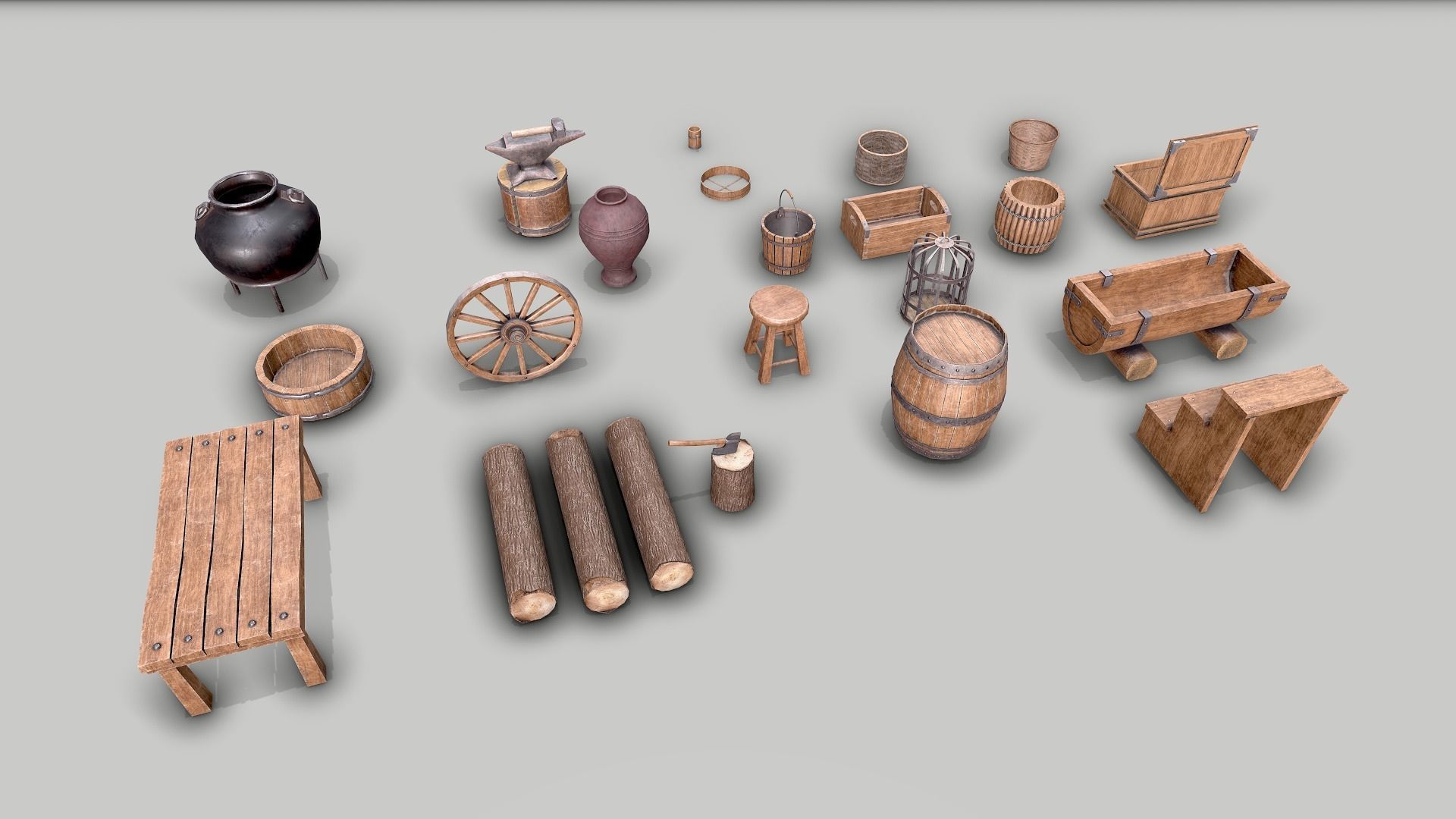 Low Poly Game-Ready PBR Medieval Assets 3D model | CGTrader