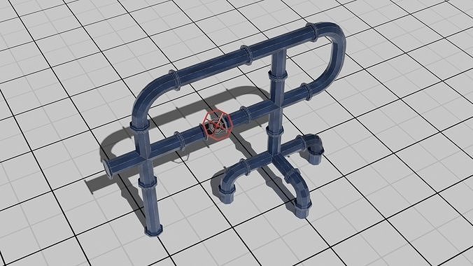 Low Poly Industrial Pipe Pack free 3D model | CGTrader