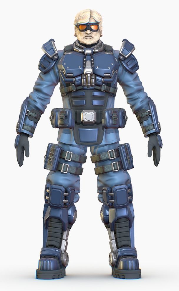 High Poly Man Military Heavy Armor Future 3D model | CGTrader
