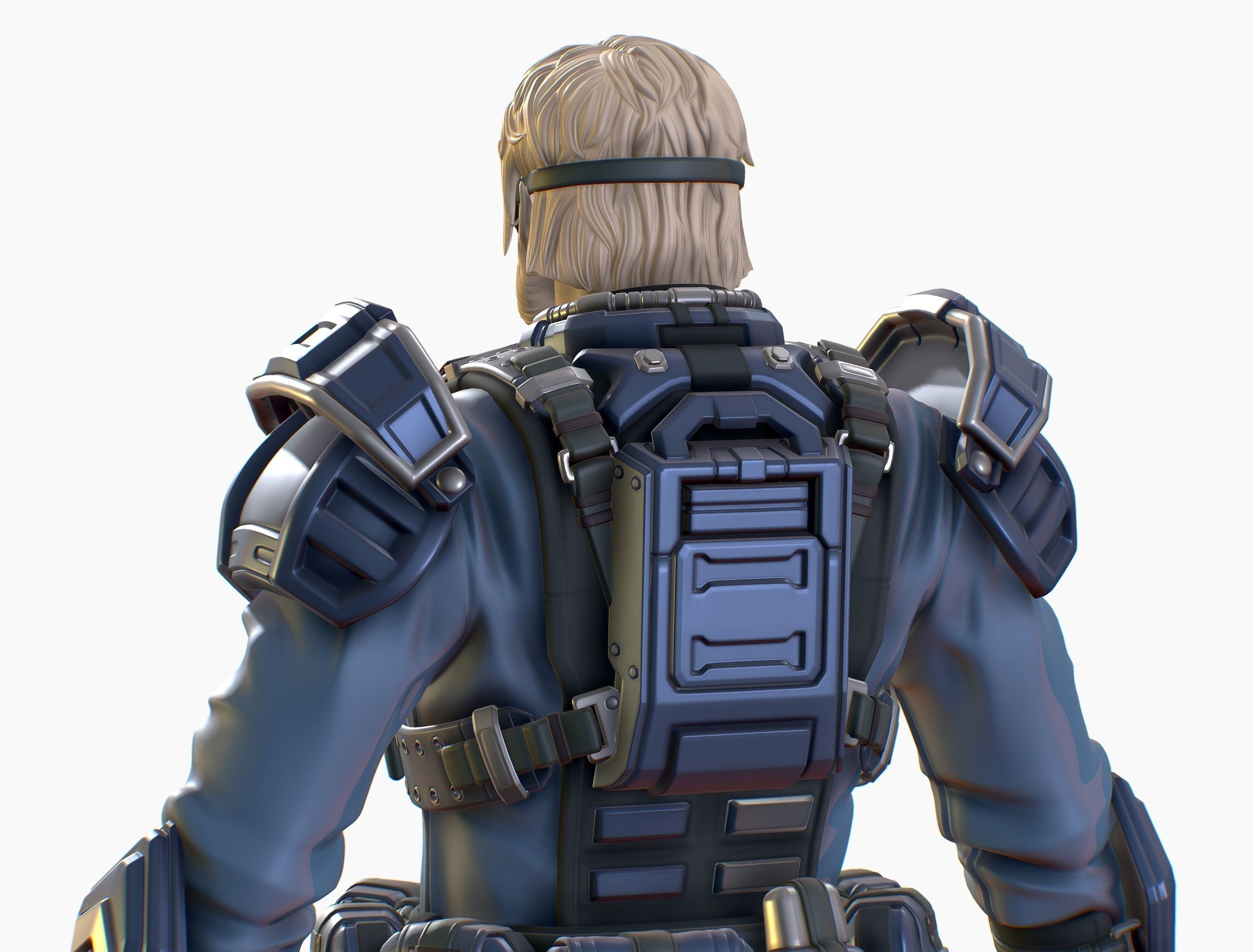 High Poly Man Military Heavy Armor Future 3D model | CGTrader