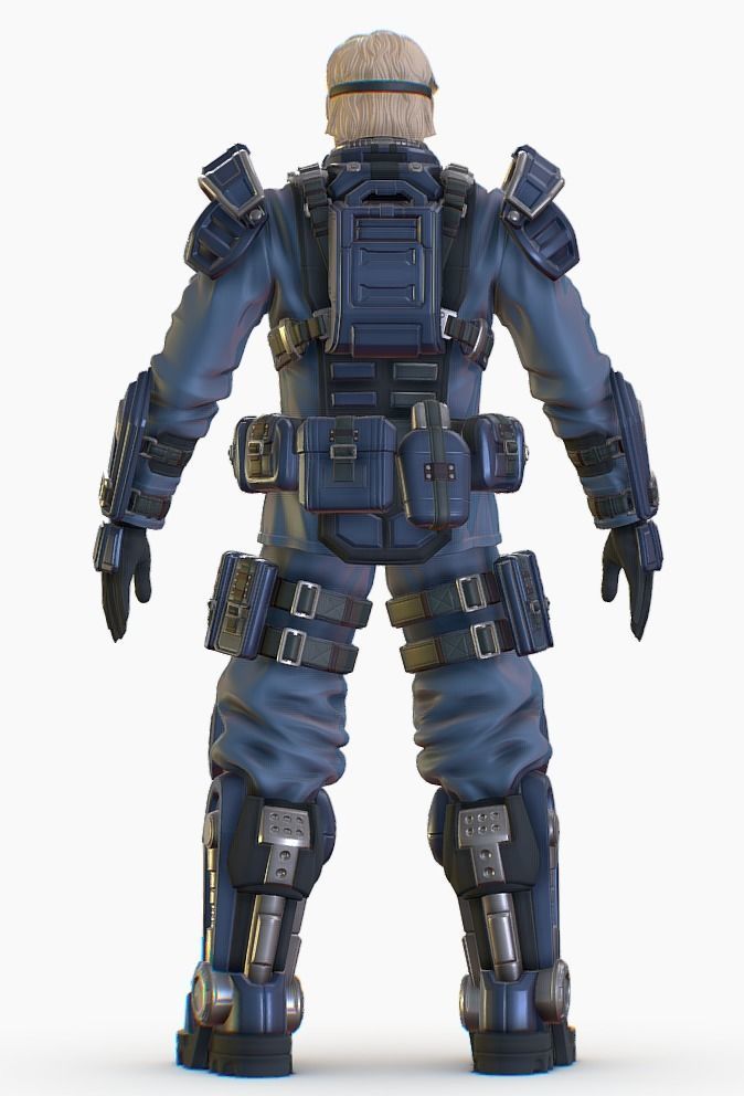 High Poly Man Military Heavy Armor Future 3D model | CGTrader