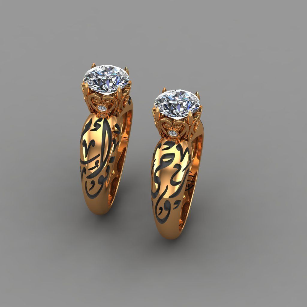 Arabic ring jewelry for woman 3D model 3D printable | CGTrader