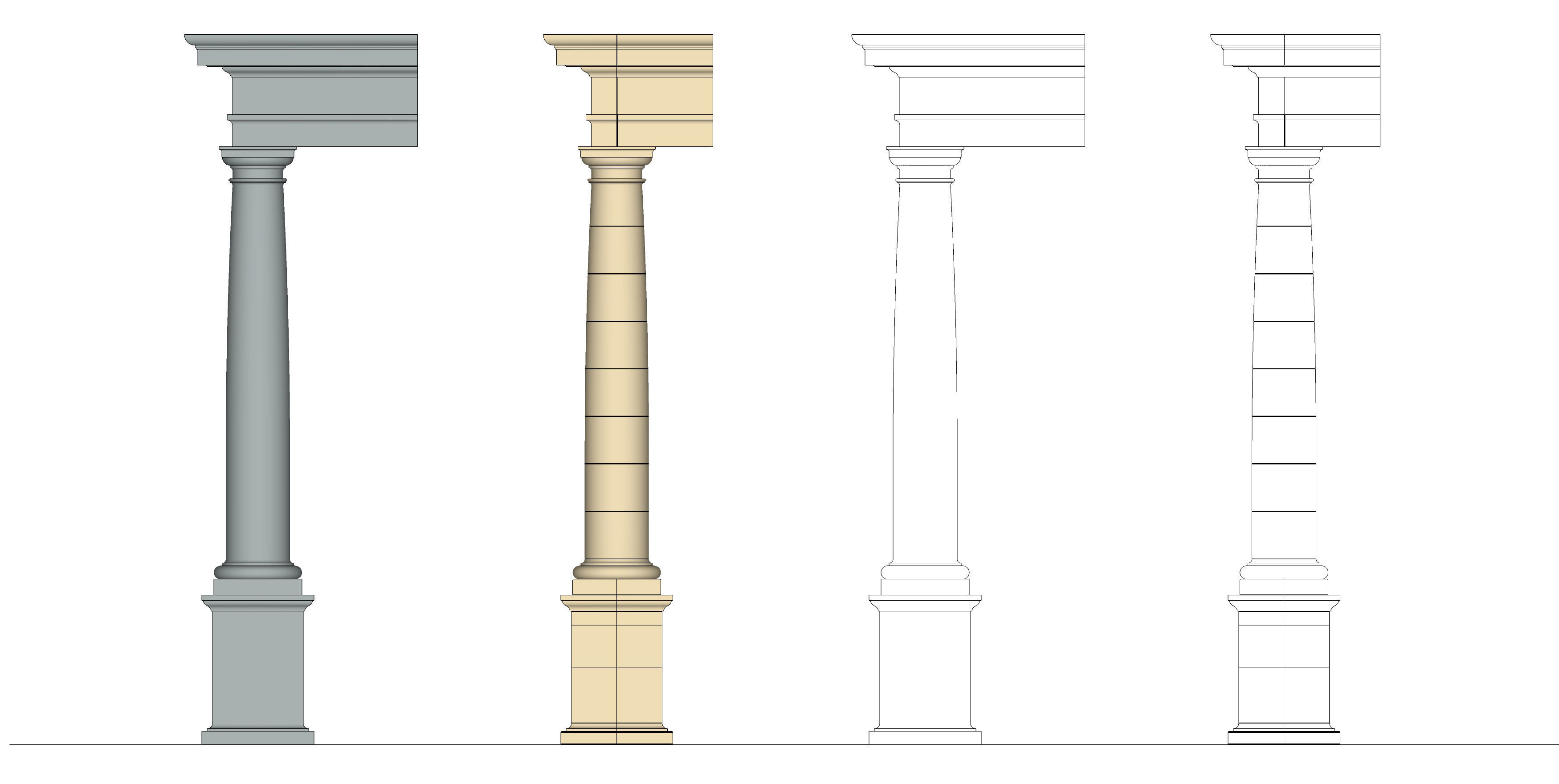 Tuscan column with pedestal and entablature Tuscan Order 3D model ...