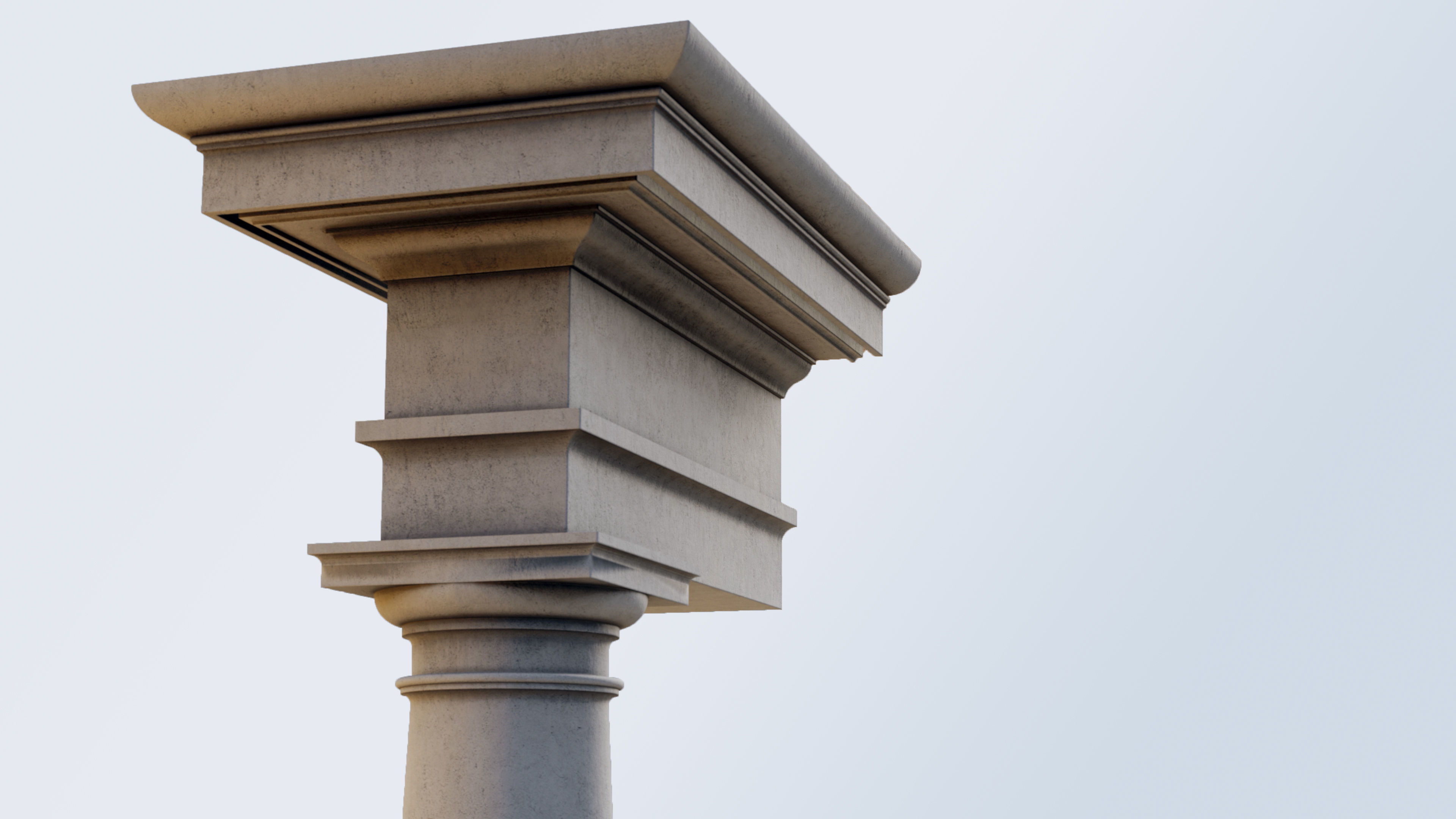 Tuscan column with pedestal and entablature Tuscan Order 3D model ...