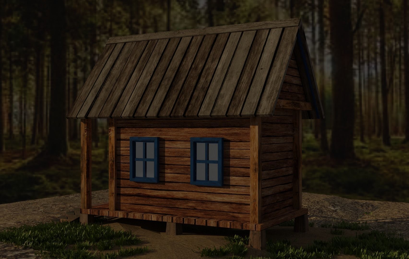 3D model Low Poly Wooden House VR / AR / low-poly | CGTrader
