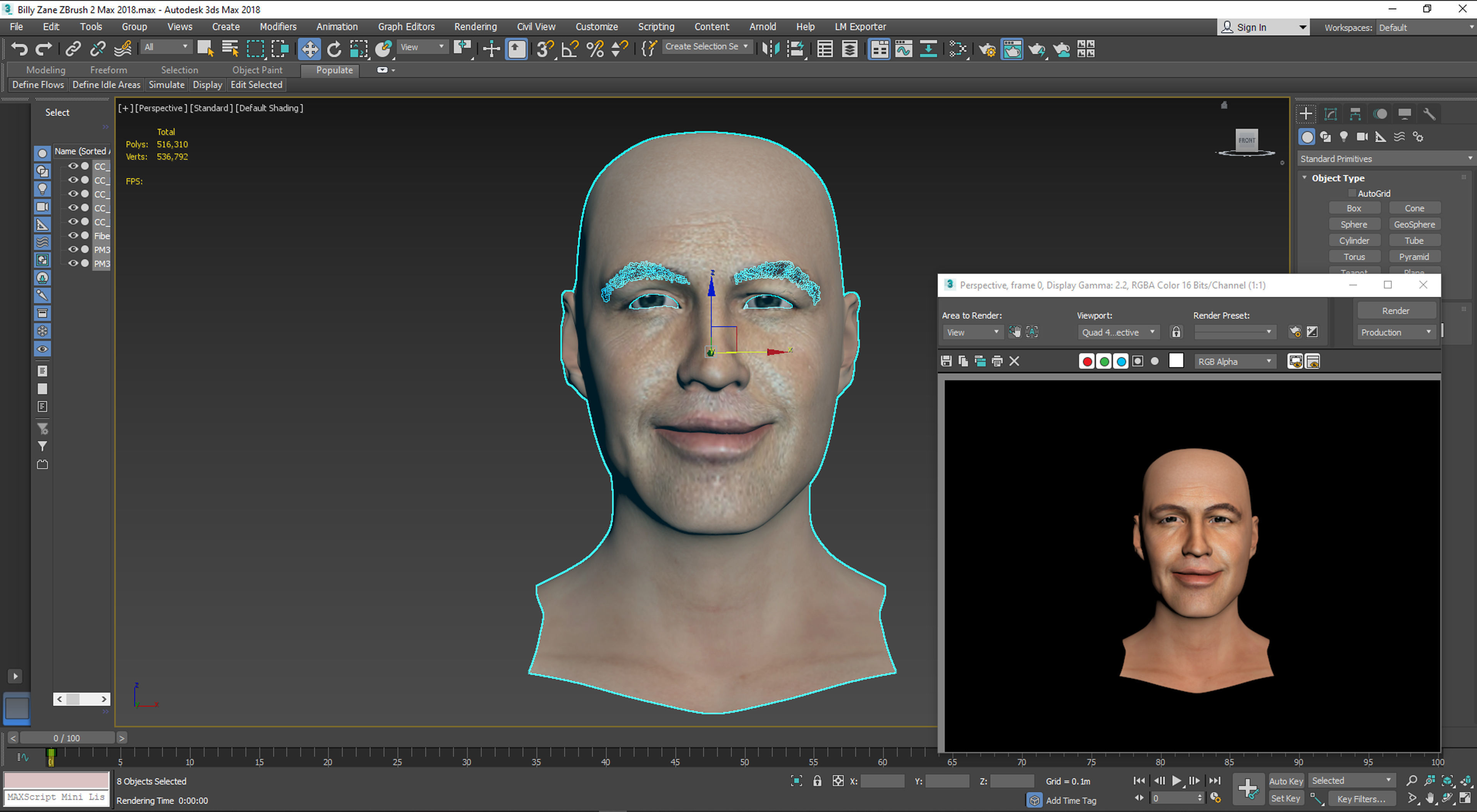 Billy Zane ZBrush 2 3D model only the head 3D model | CGTrader