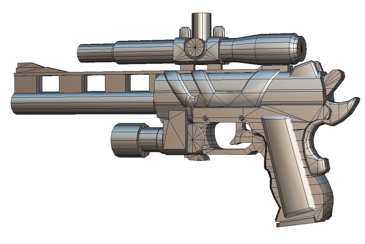 3D model Low Poly Pistol Revolver Telescopic Sight VR / AR / low-poly ...