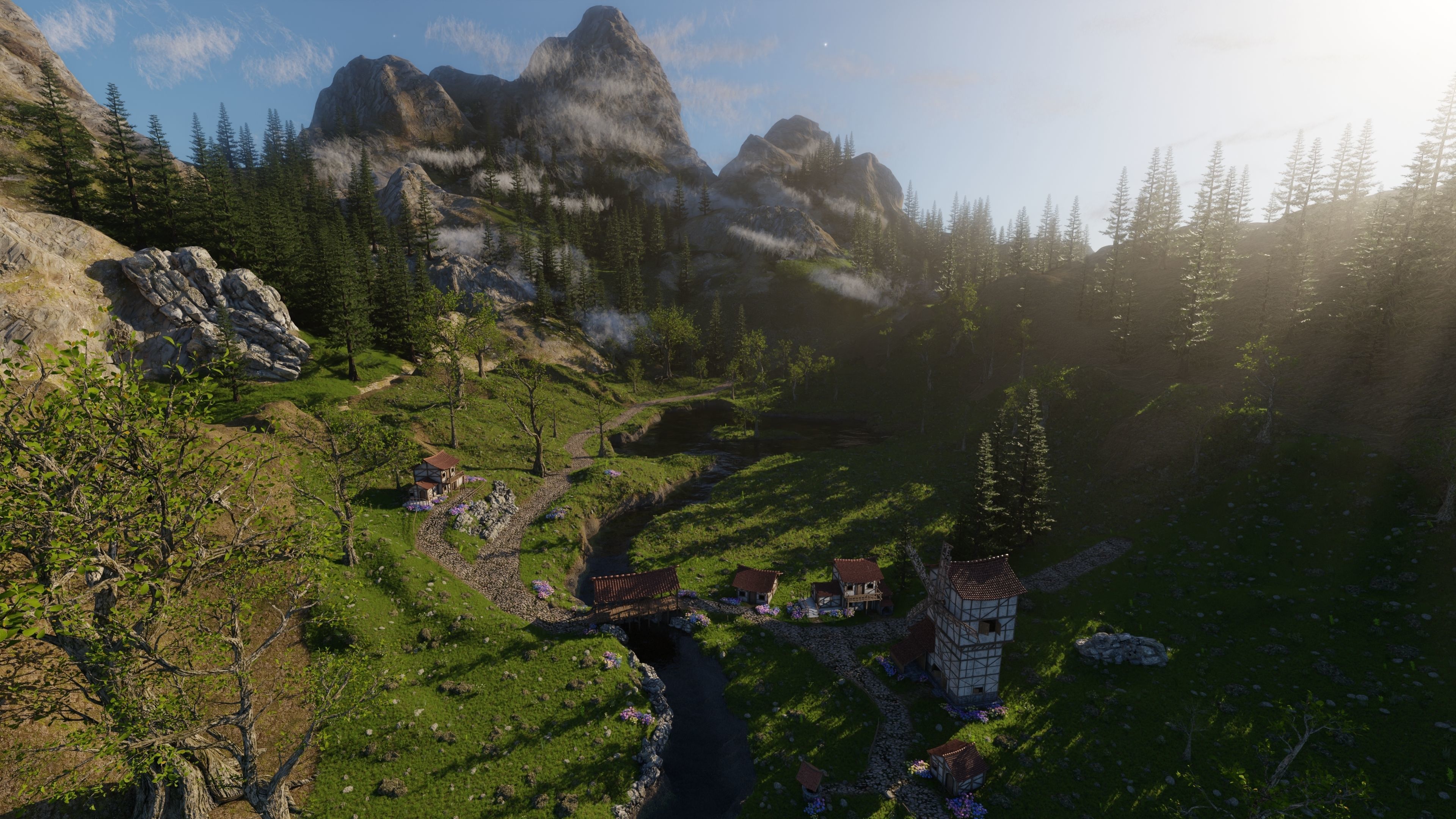 Medieval Village Scene 3D model | CGTrader