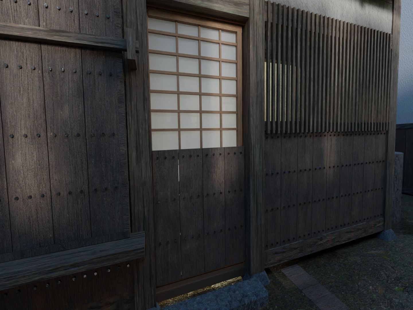Japanese old row house in 19C Osaka 3D model | CGTrader