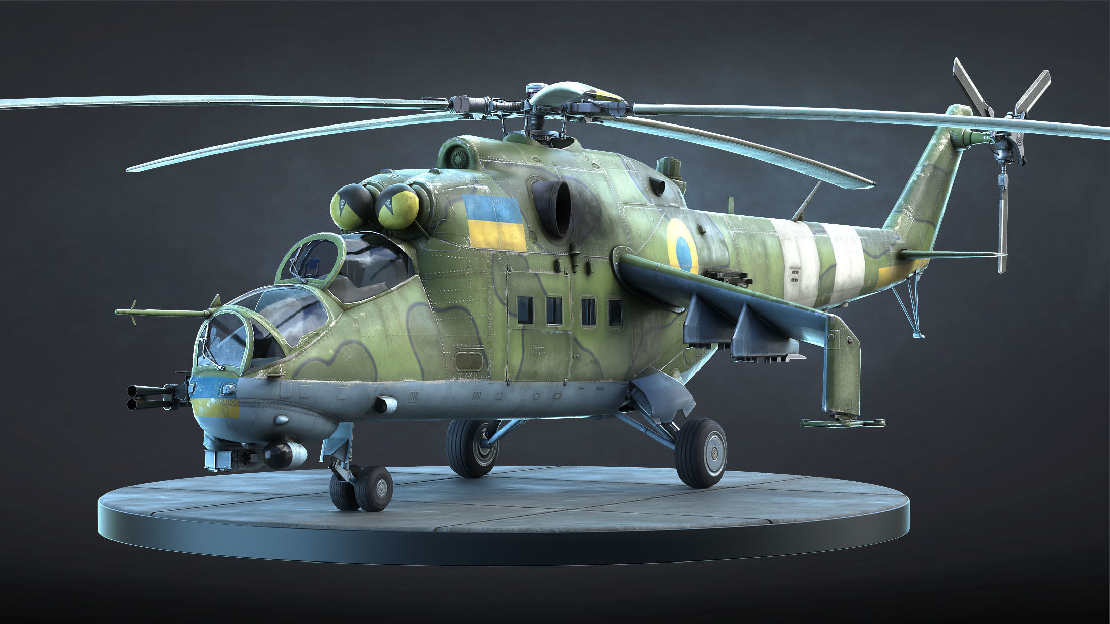 3D model Mi-24 Helicopter Low-Poly VR / AR / low-poly | CGTrader