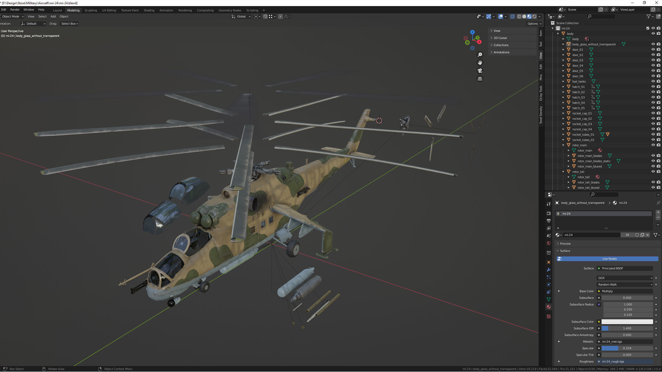 3D model Mi-24 Helicopter Low-Poly VR / AR / low-poly | CGTrader