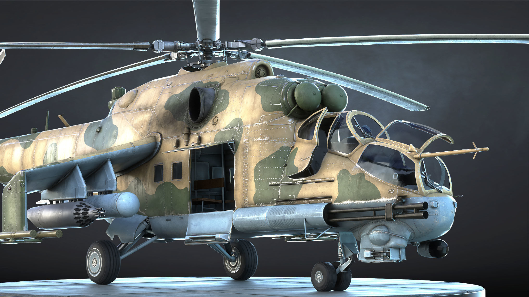 3D model Mi-24 Helicopter Low-Poly VR / AR / low-poly | CGTrader