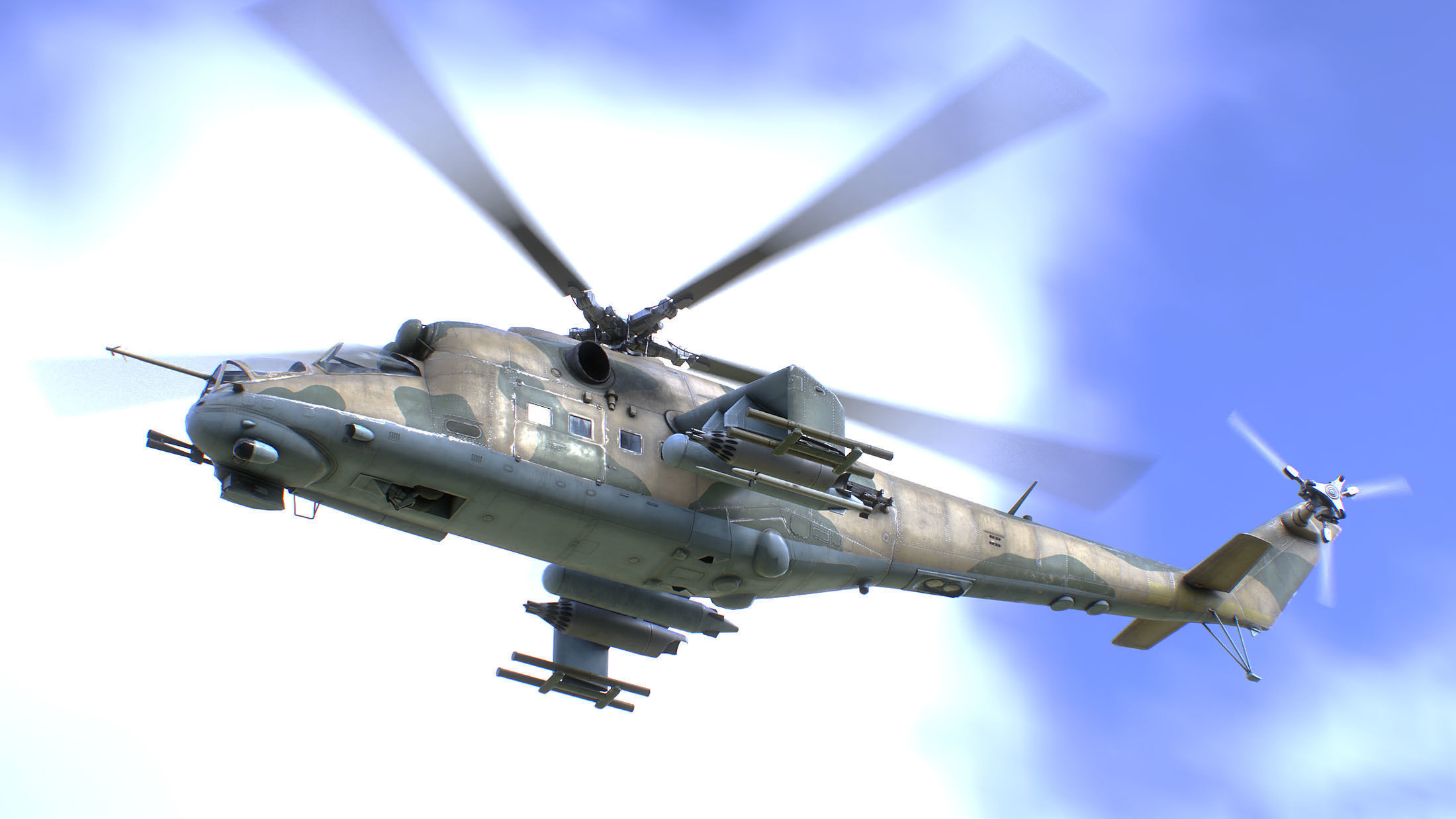 3D model Mi-24 Helicopter Low-Poly VR / AR / low-poly | CGTrader