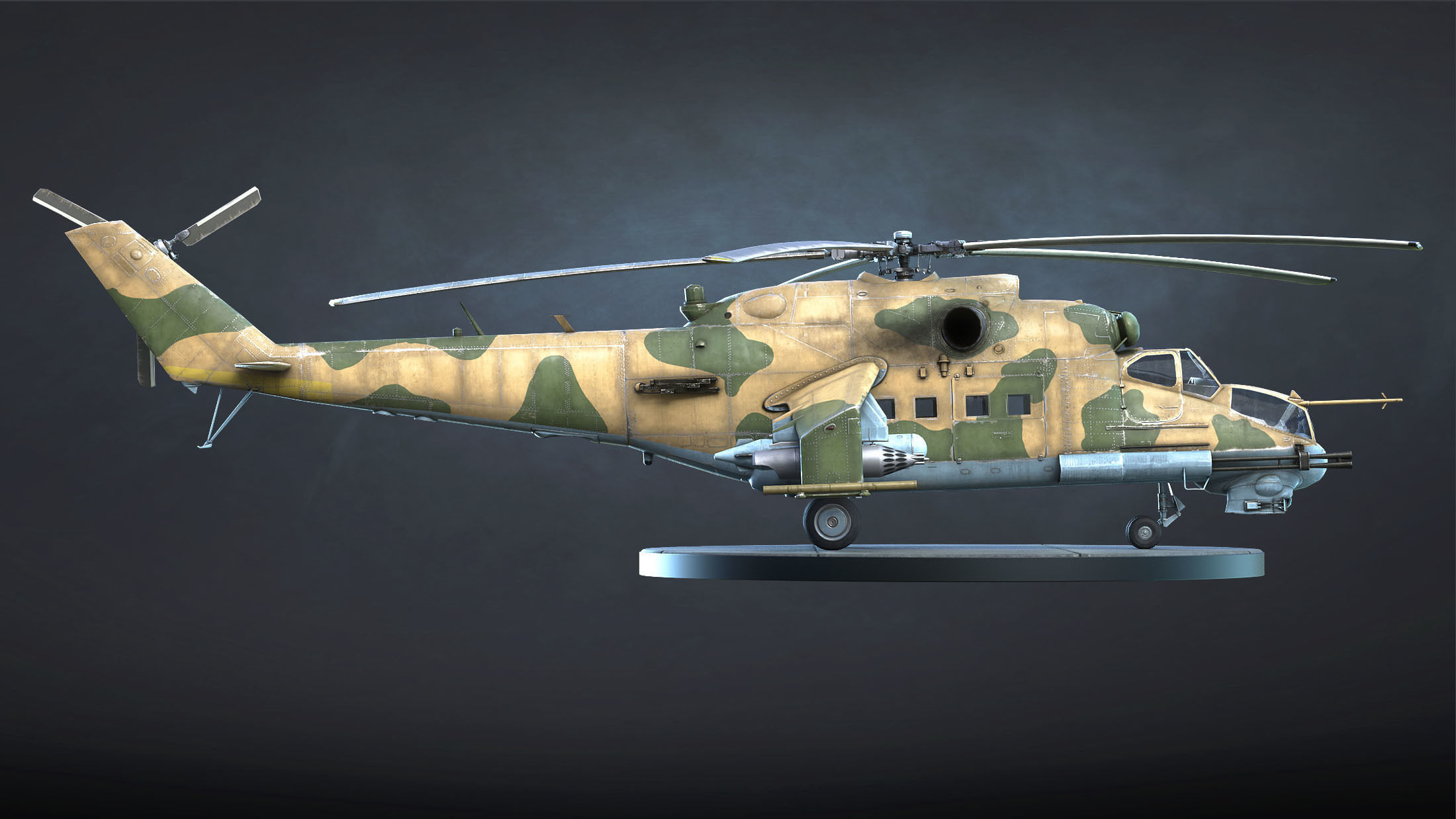 3D model Mi-24 Helicopter Low-Poly VR / AR / low-poly | CGTrader