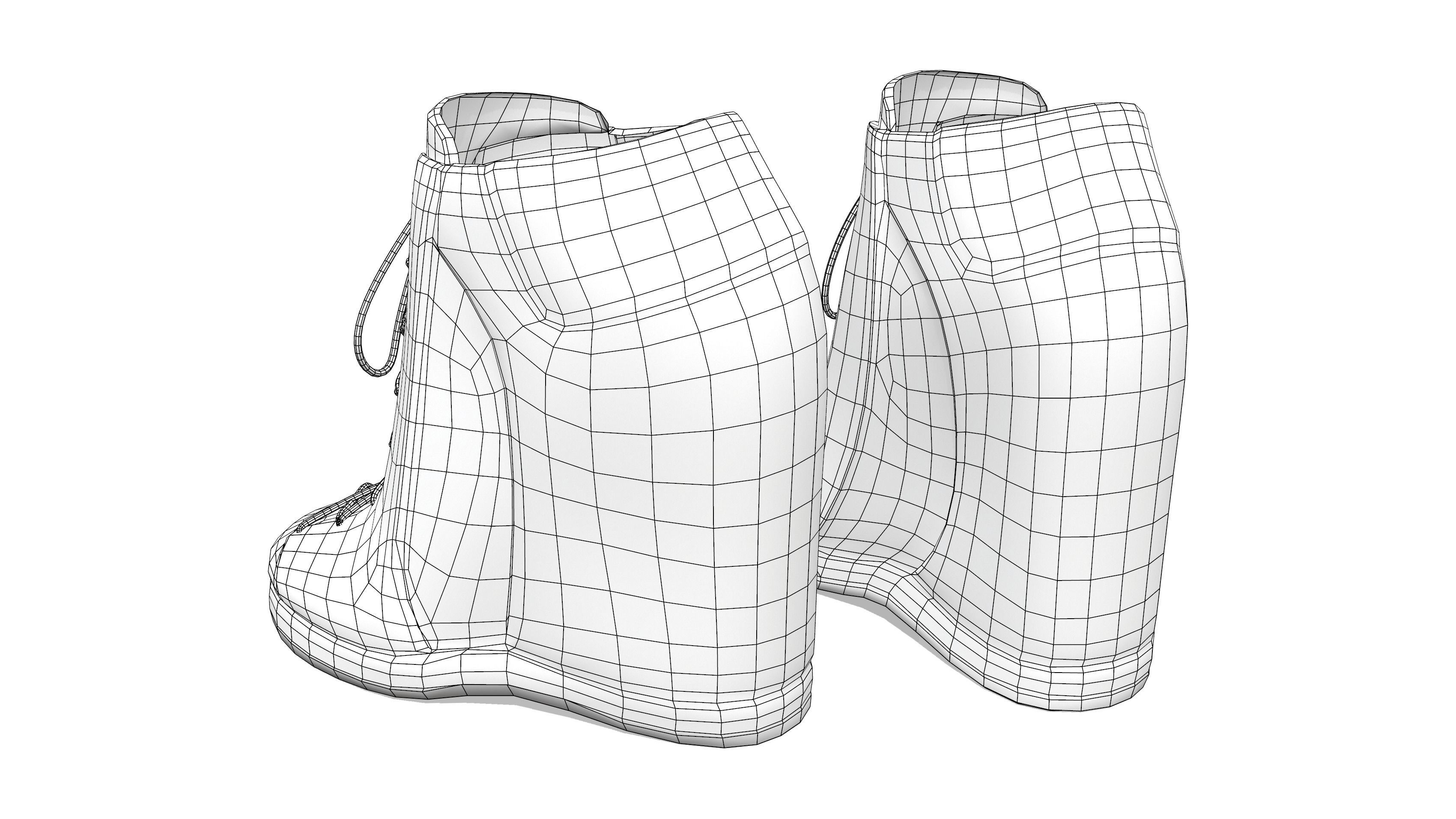 3D model Cute Wedge High Heels Boots VR / AR / low-poly | CGTrader